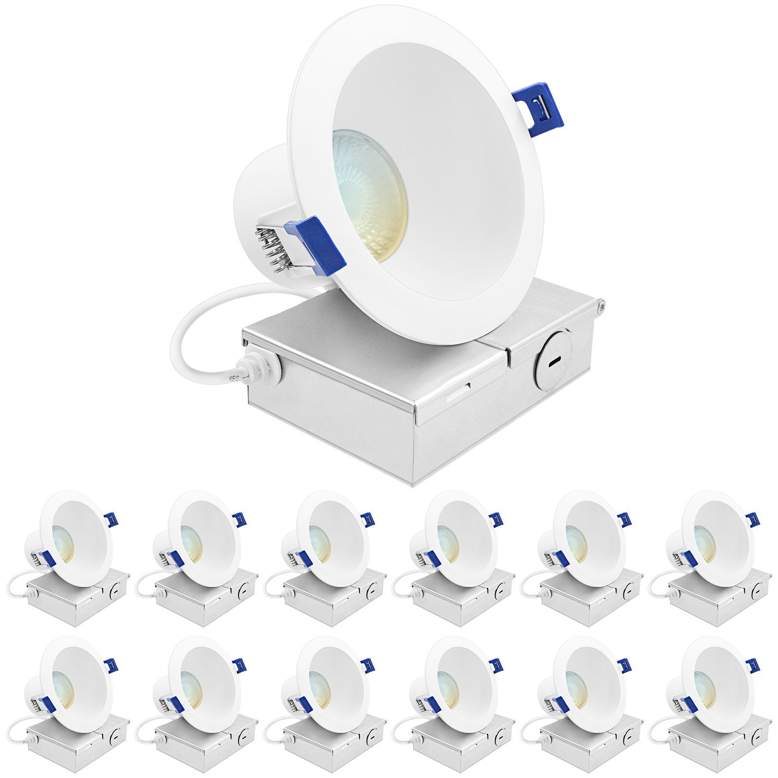 Luxrite 4 Inch LED Recessed Ceiling Light With J-Box, 12W 5CCT ...