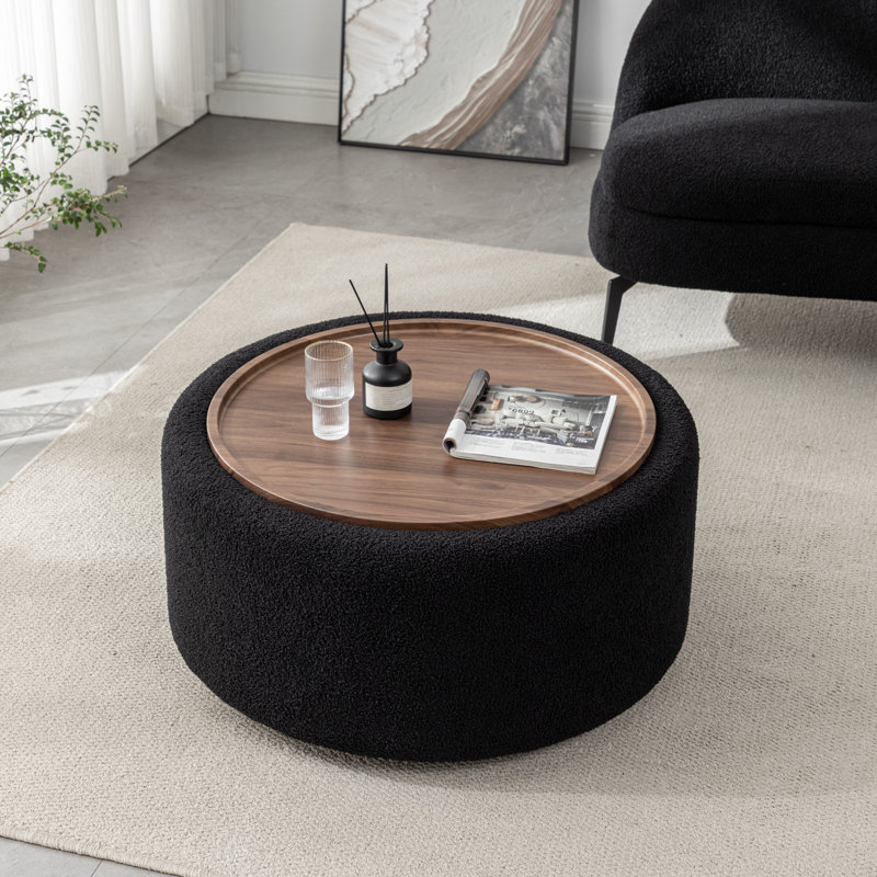 Wade Logan® Bryonie Round Cocktail Ottoman with Storage & Reviews | Wayfair