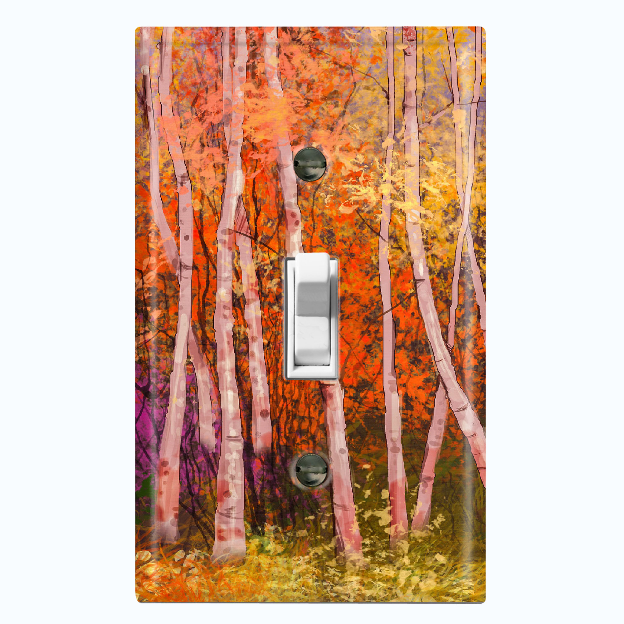 WorldAcc Colorful Forest Trees Orange Nature Themed 1 - Gang Toggle ...
