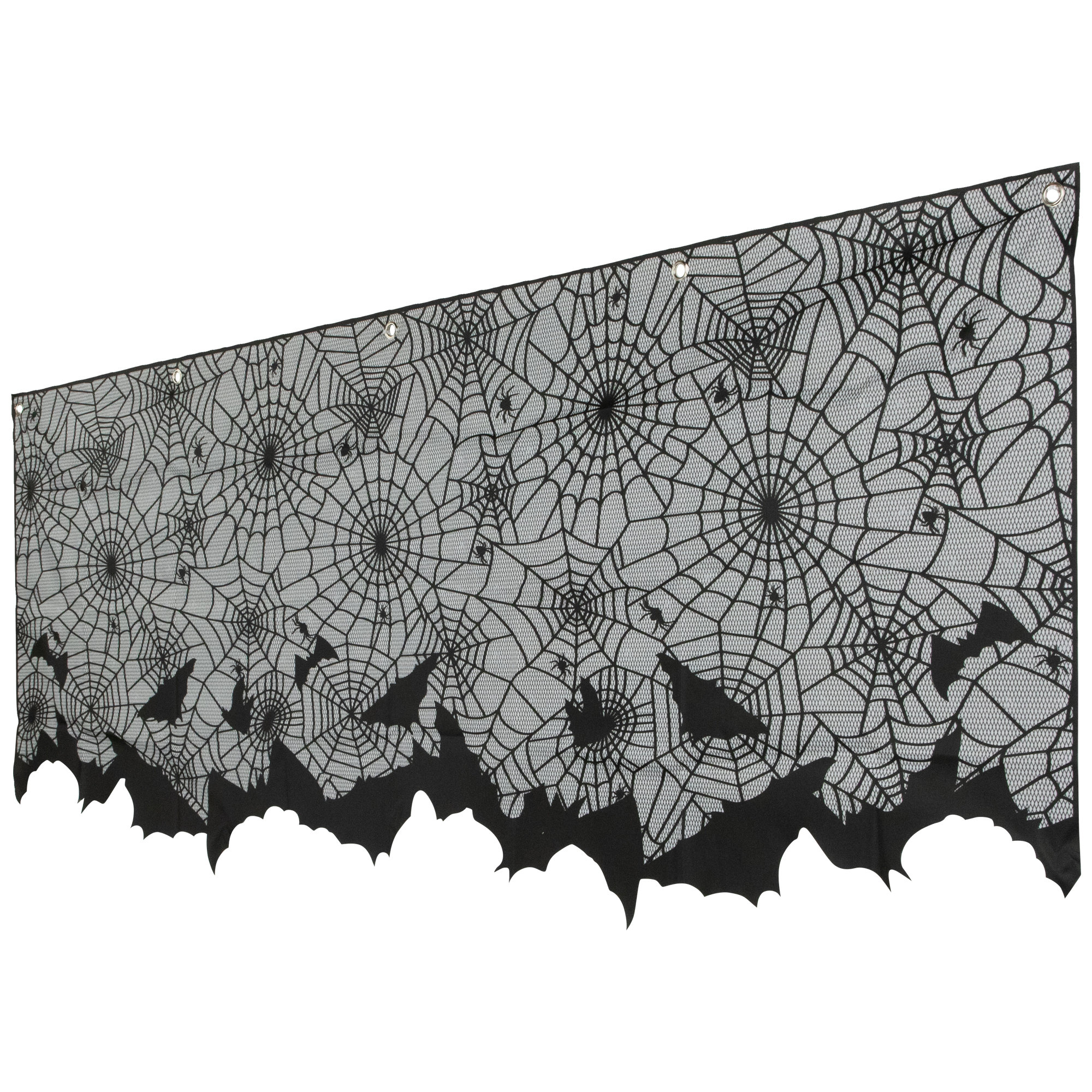 Northlight Seasonal Spider Webs And Bats Halloween Valance Decoration ...