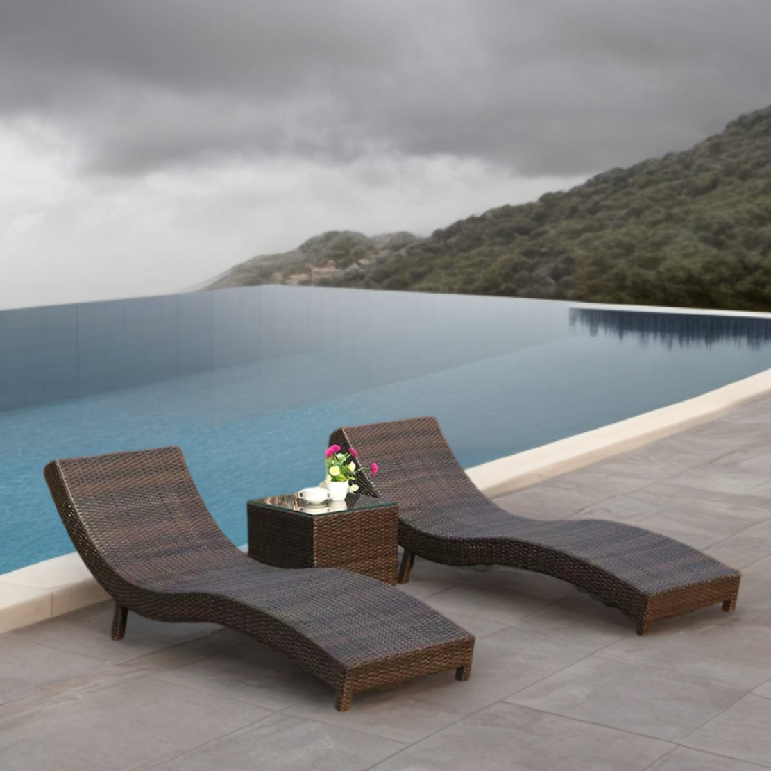 Elegance Furnishings Outdoor Beach Chairs Pool Loungers Outdoor Chaise ...