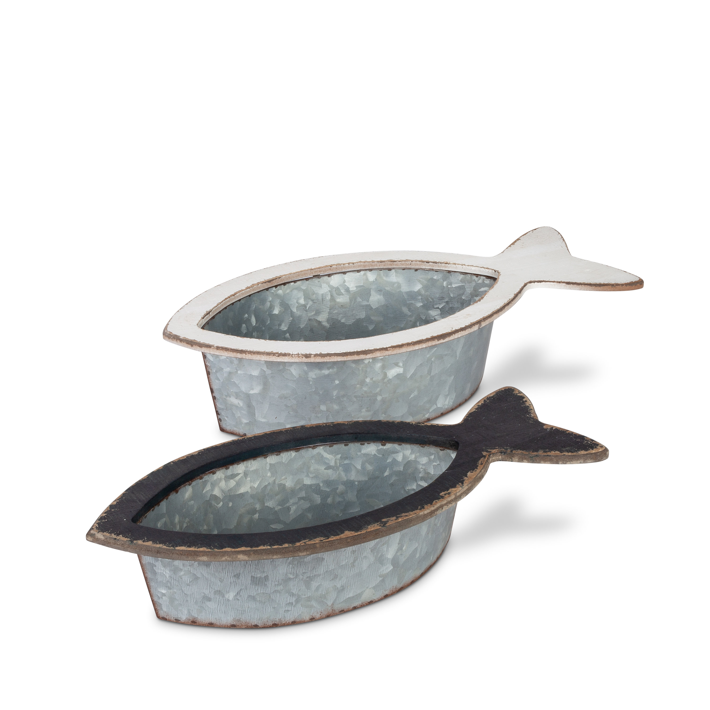 Breakwater Bay Nested Fish 2 Piece Metal Bucket Set | Wayfair