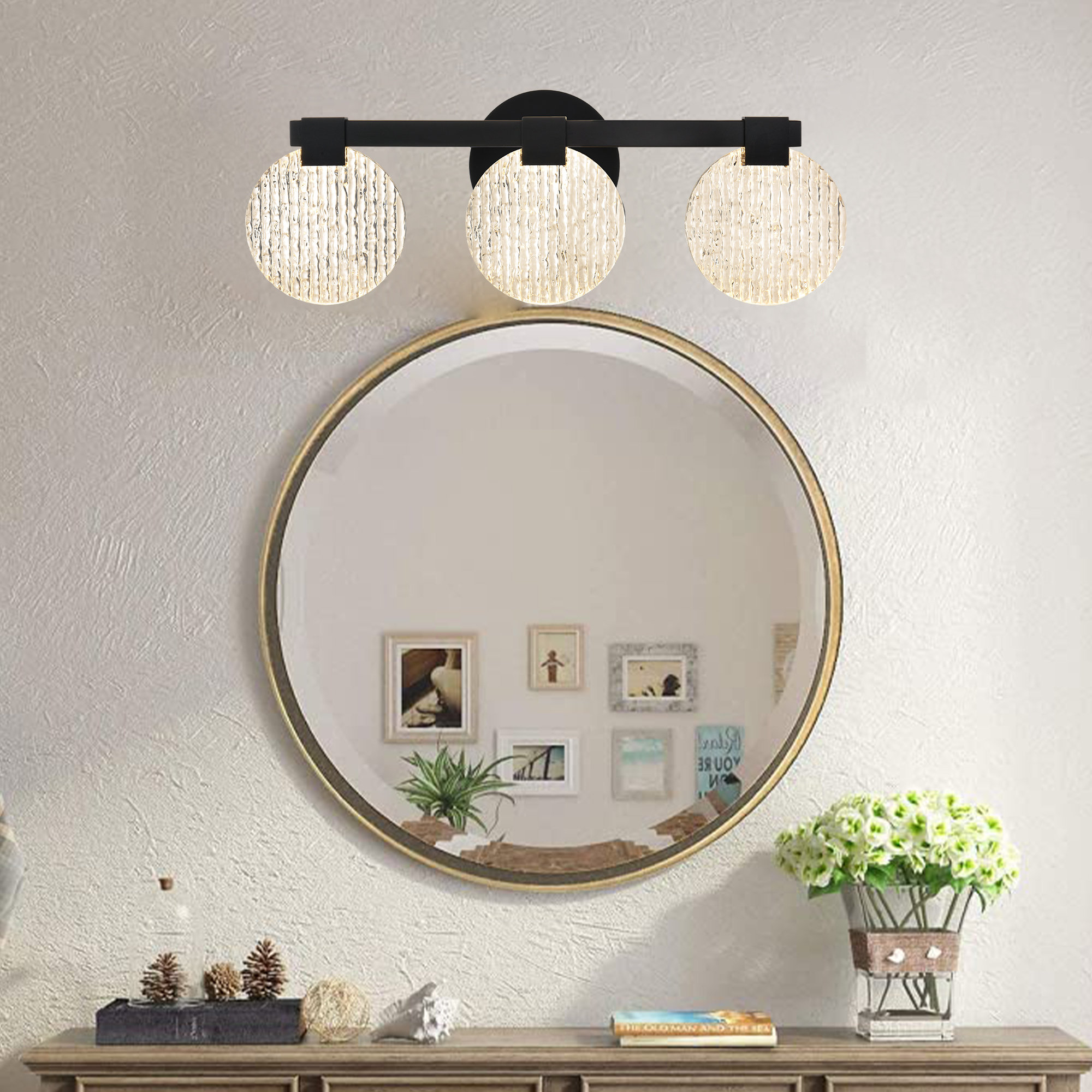 Wrought Studio Elegant Black Light Fixtures, Vanity Lights, LED Over ...