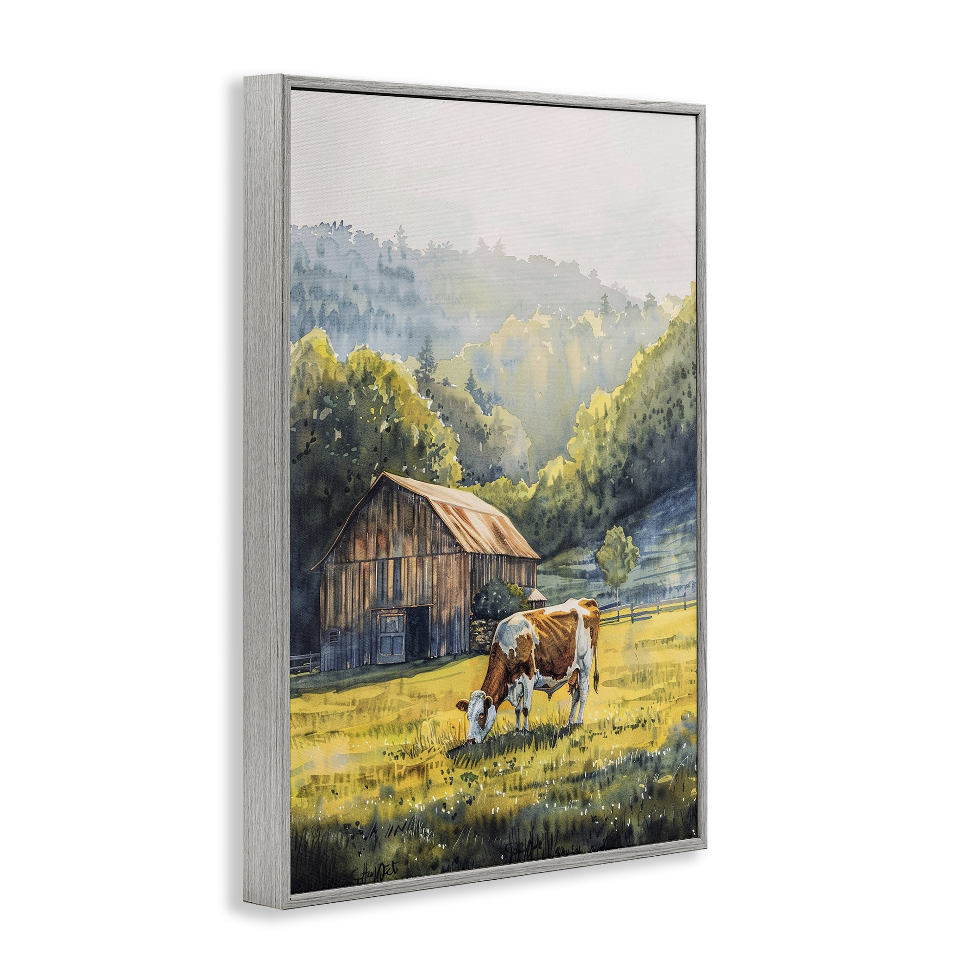 Charlton Home® Brown Spotted Cow Grazing Giclee Art by Franklyn Gregory ...