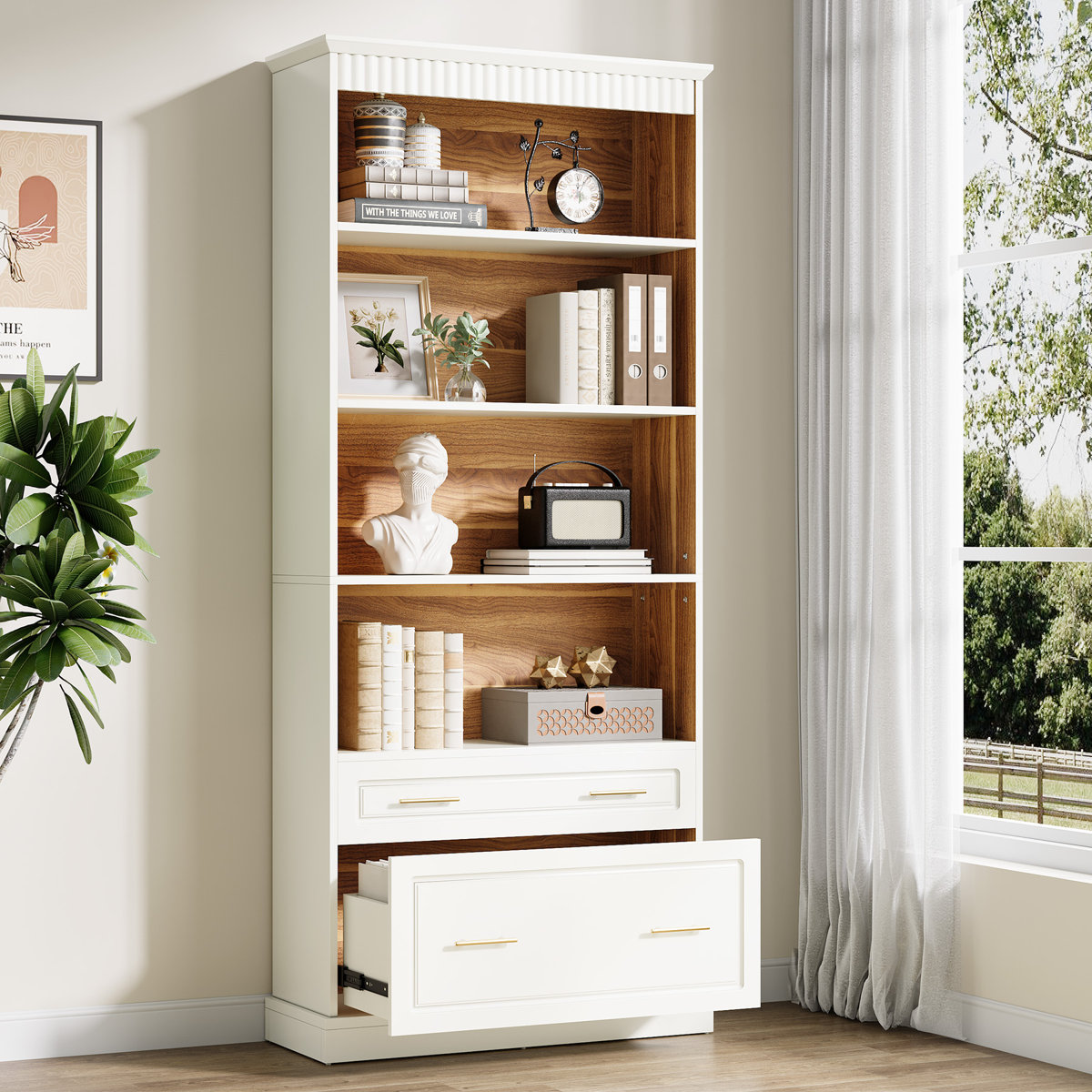 Lark Manor™ Bookcases with File Cabinet Drawer | Wayfair