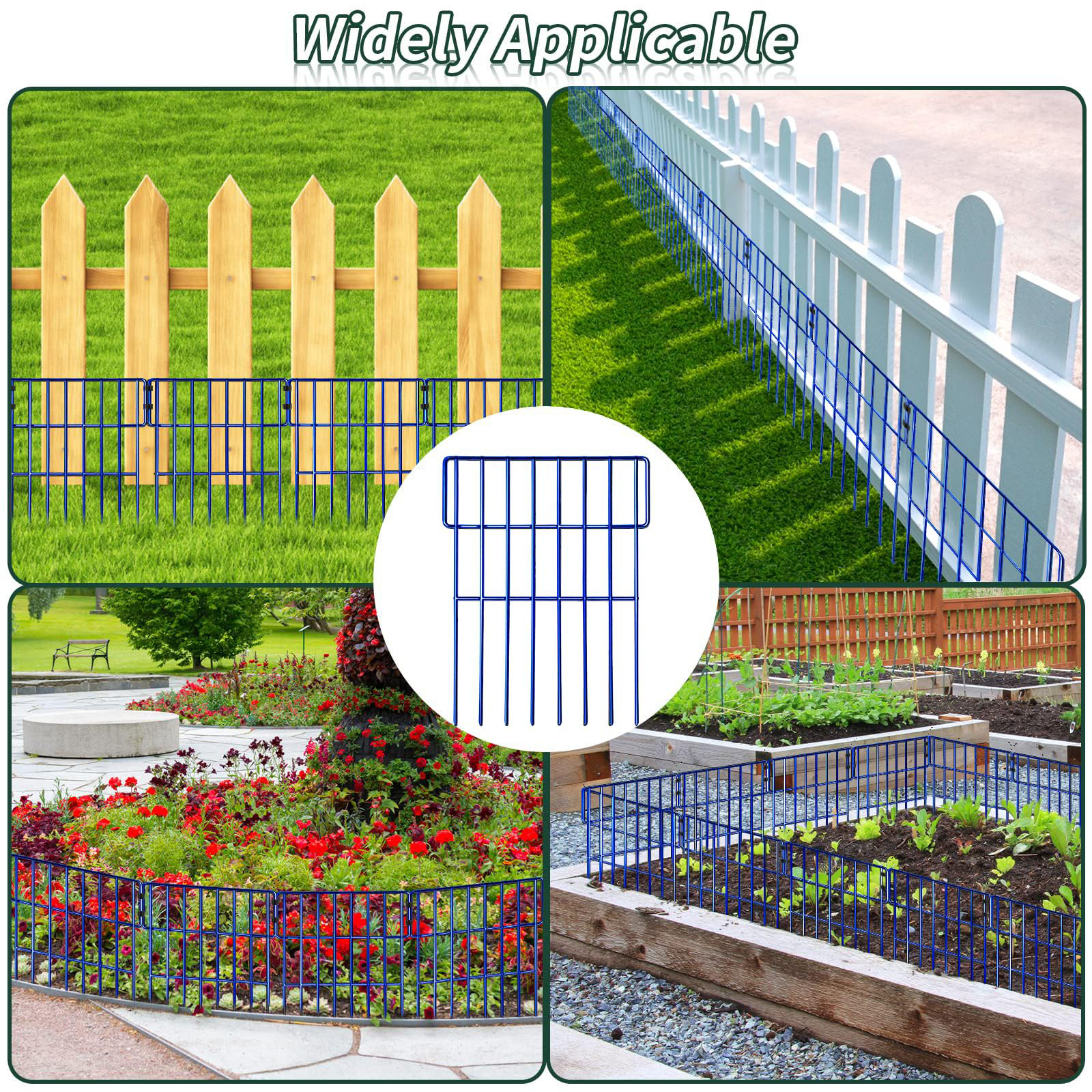 Zeki Shoggy 10 Pack Animal Barrier Fence, 1.52In Spike Spacing No Dig ...