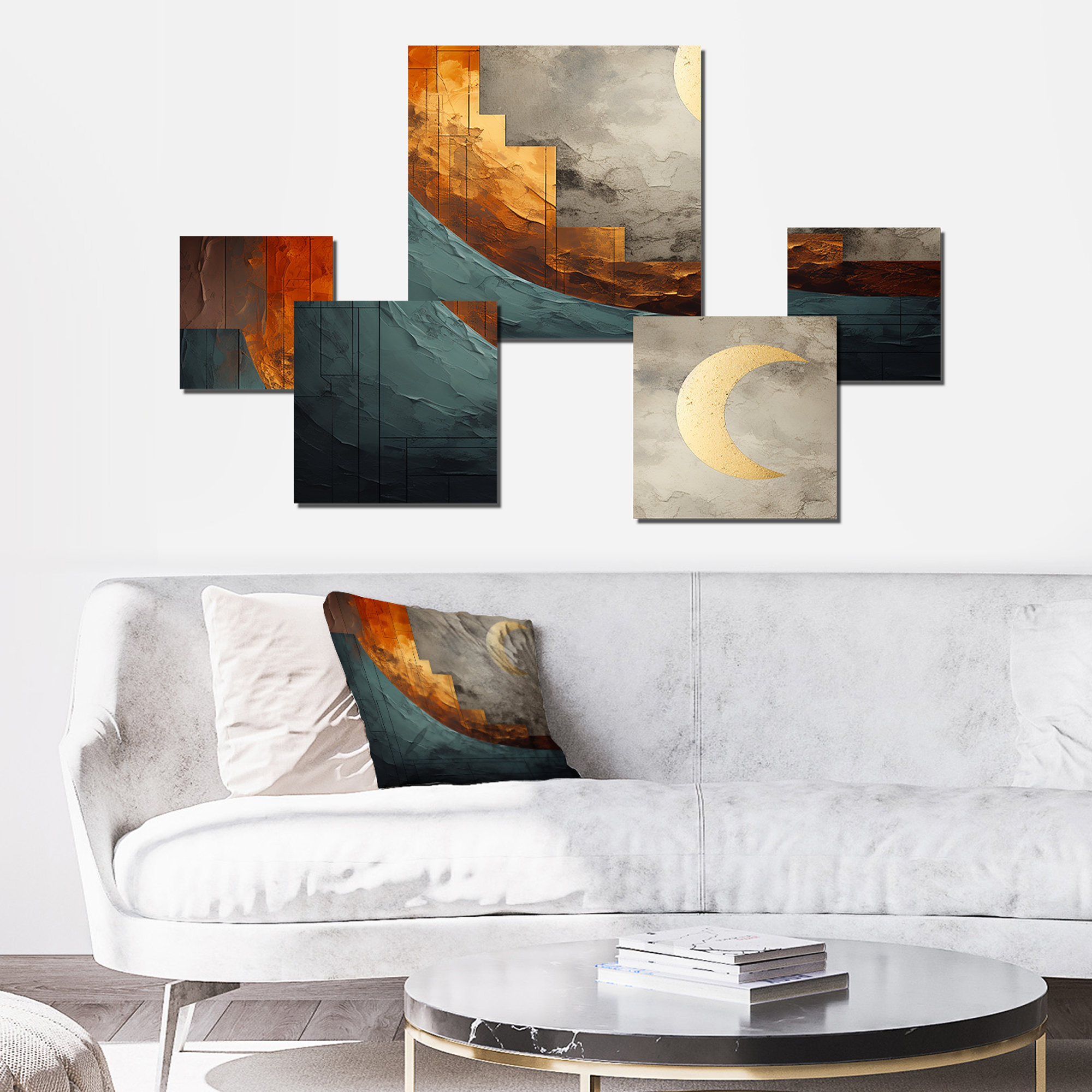 Ivy Bronx Orange Abstract Nature Organics Collages II - Abstract ...