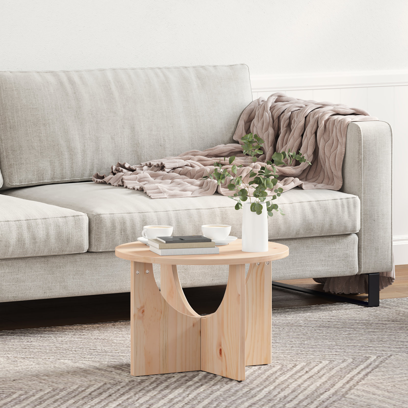 Norden Home Coffee Table 50 X 50 X 35 Cm Solid Pine Wood | Wayfair.co.uk