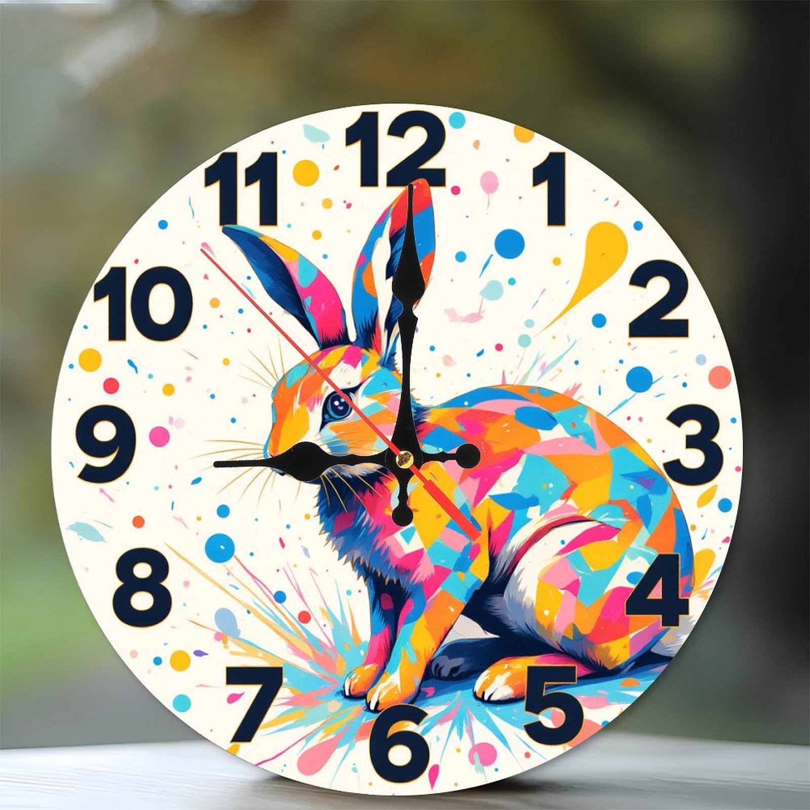 Dakota Fields Colourful Rabbit Clock - Wayfair Canada