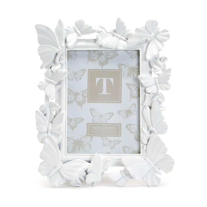 Birch Lane™ White Butterfly 5X7 Photo Frame | Wayfair
