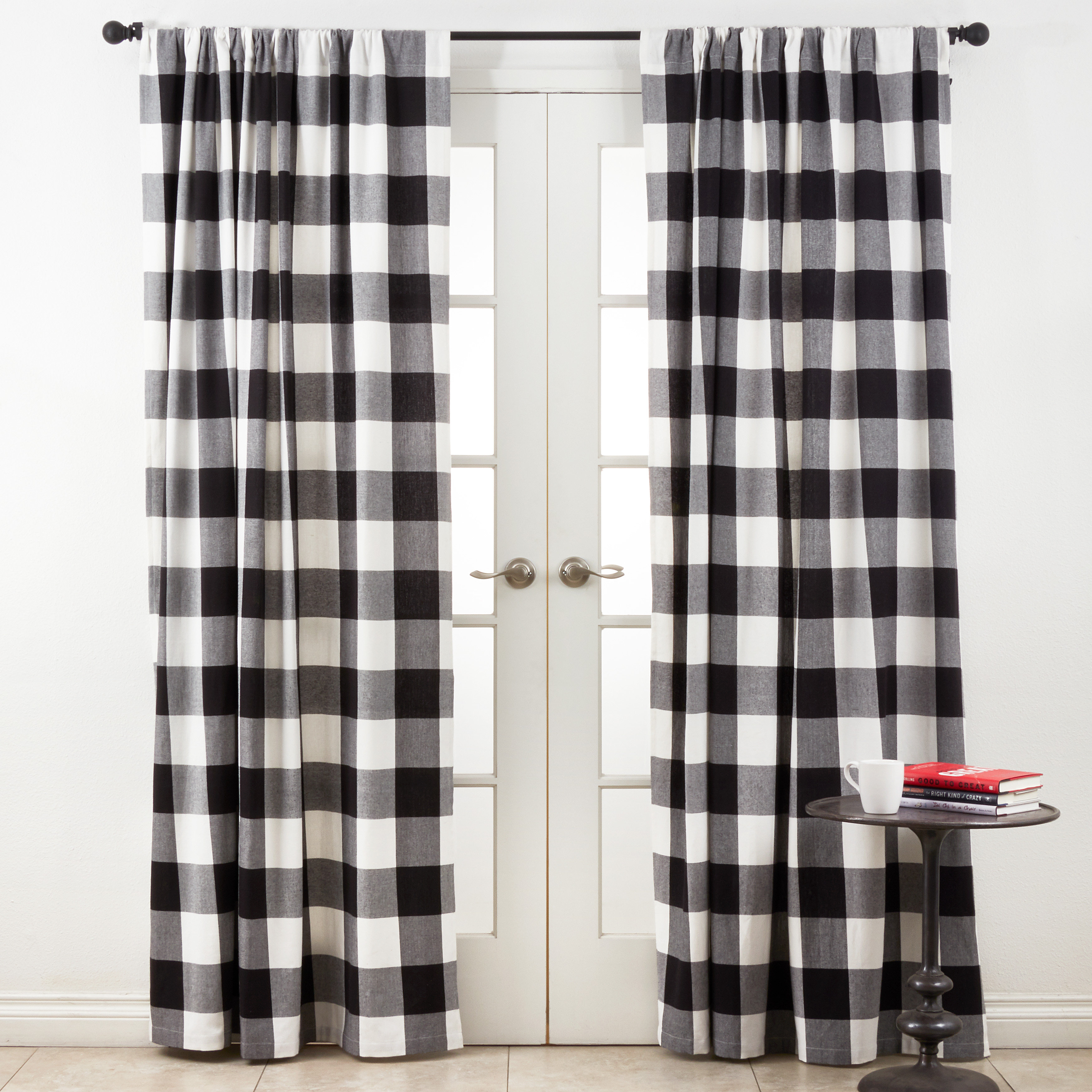 Gracie Oaks Murrieta Cotton Plaid Room Darkening Single Curtain Panel ...