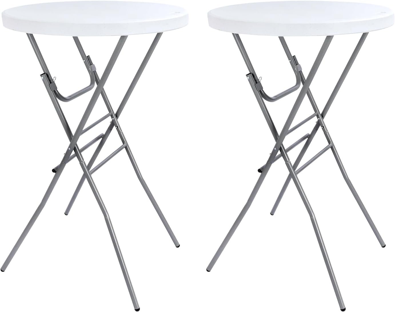 MD Nook Store Set of 2 43.3" Round Bar Height Folding Cocktail Tables ...