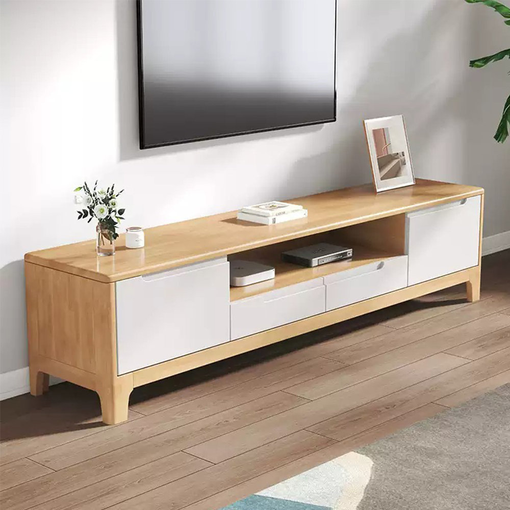 Creature B Comforts Modern solid wood TV stand with large drawer | Wayfair