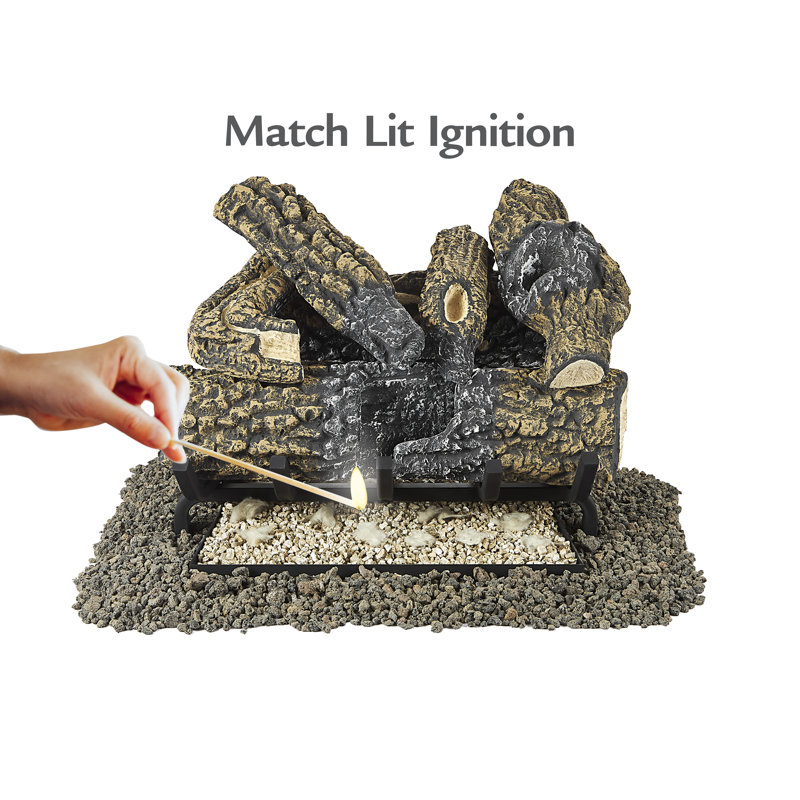 Pleasant Hearth Arlington Ash Vented Gas Log Set 45,000 BTU's | Wayfair