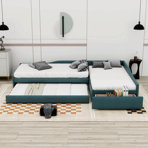 Latitude Run® Upholstered Double Twin Size Daybed | Wayfair