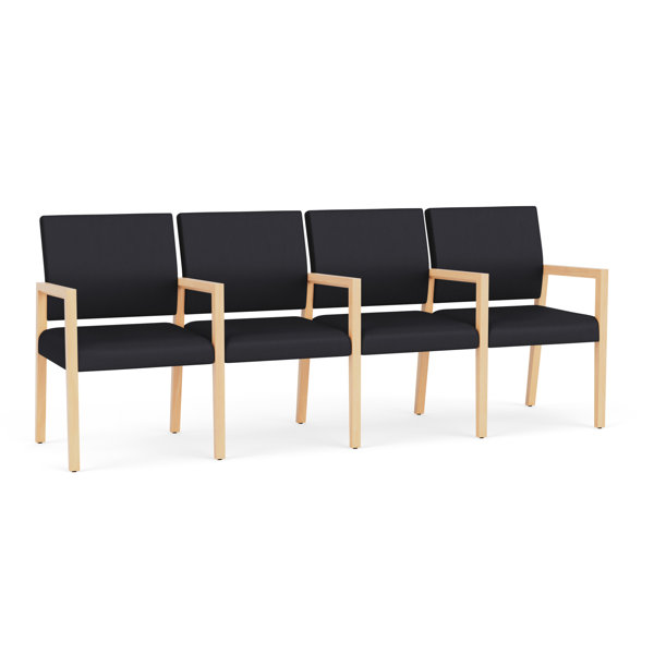 Lesro Brooklyn Waiting Reception 4 Seat Tandem Seating Wood Frame | Wayfair