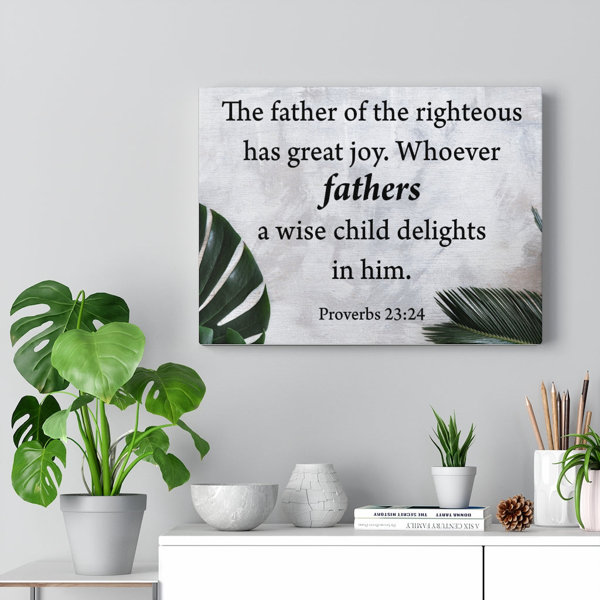 Blue Elephant Father Of The Wise Proverbs 23:24 - Wrapped Canvas ...