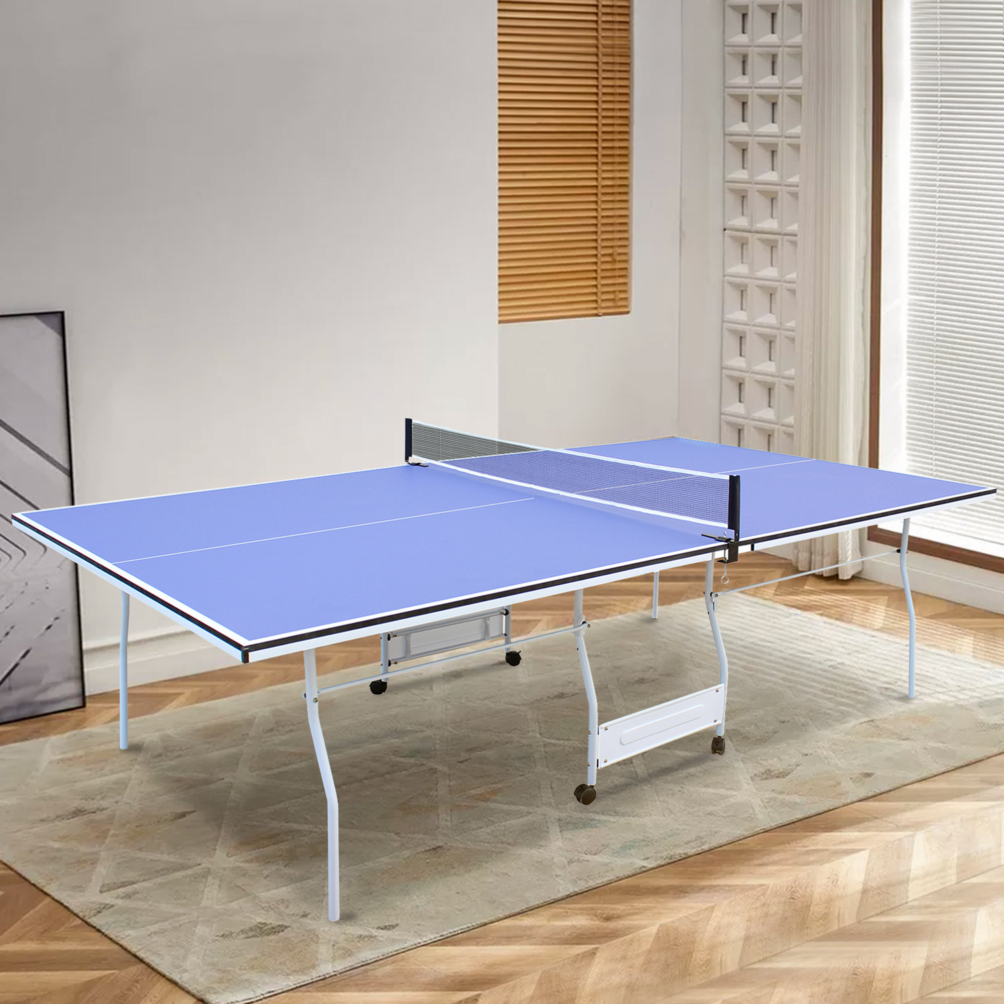 Vandia 9ft Table Tennis Set,foldable & Portable Mid-size Table Tennis ...