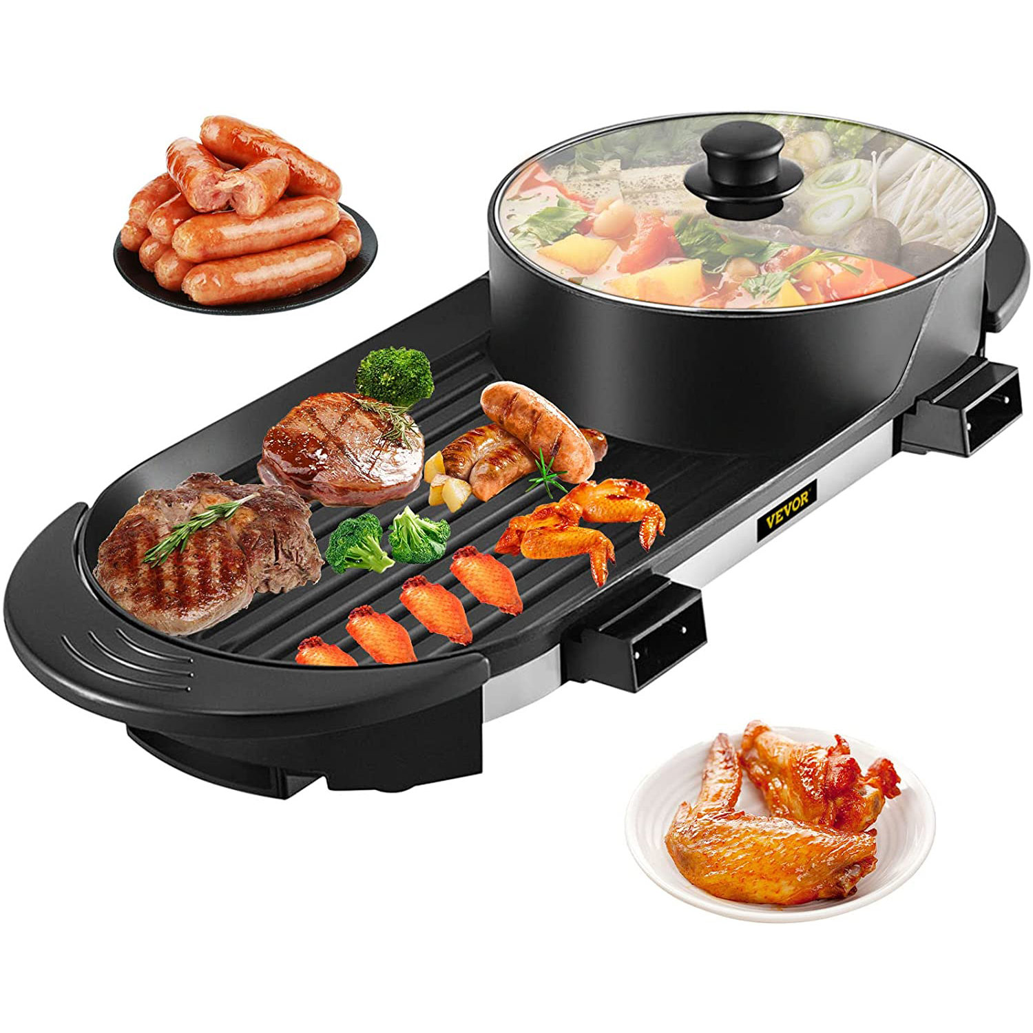 VEVOR 2 in 1 BBQ Grill and Hot Pot with Divider & Reviews | Wayfair