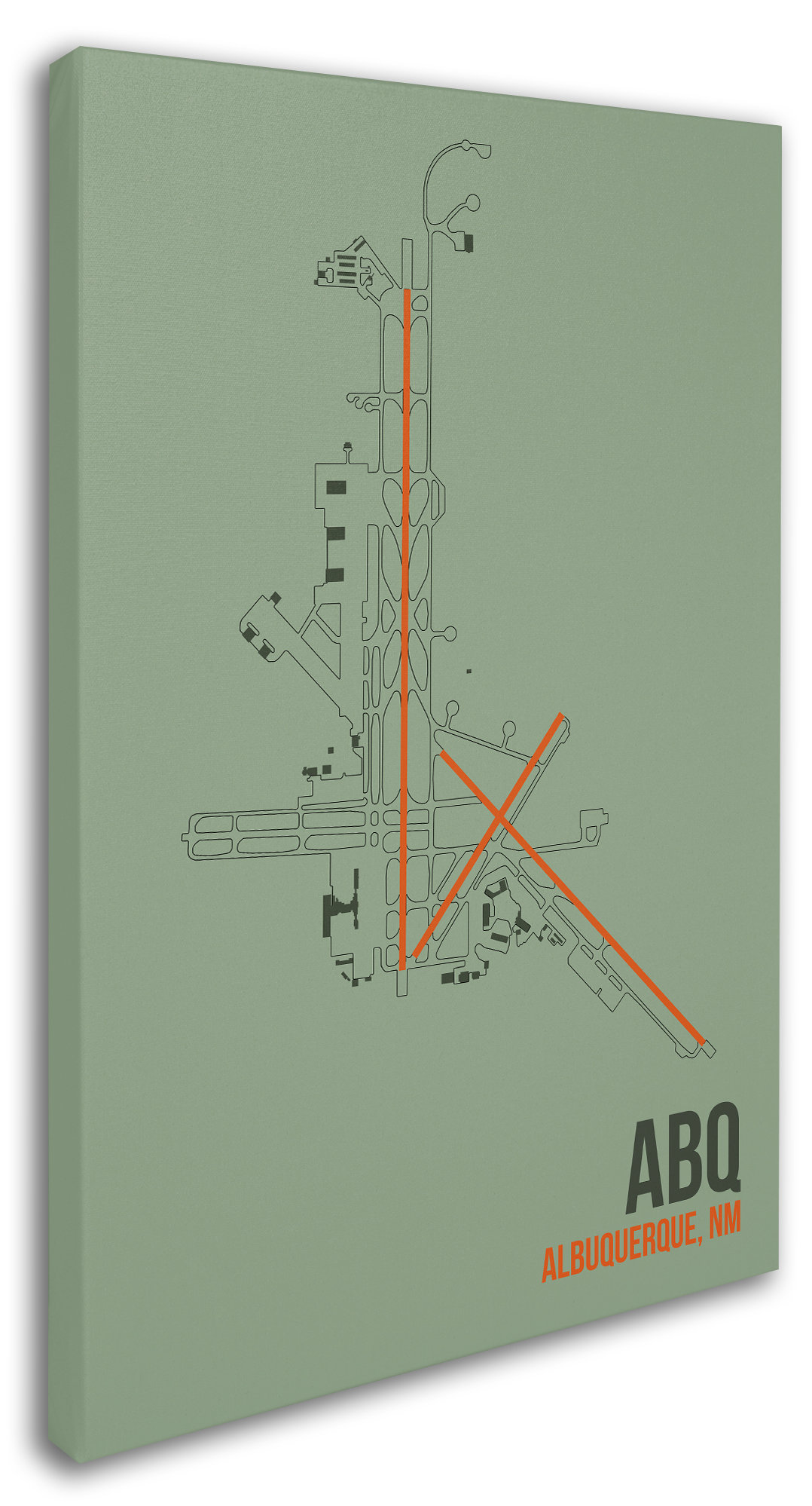 Trademark Fine Art 'ABQ Airport Layout' Graphic Art Print on Wrapped ...