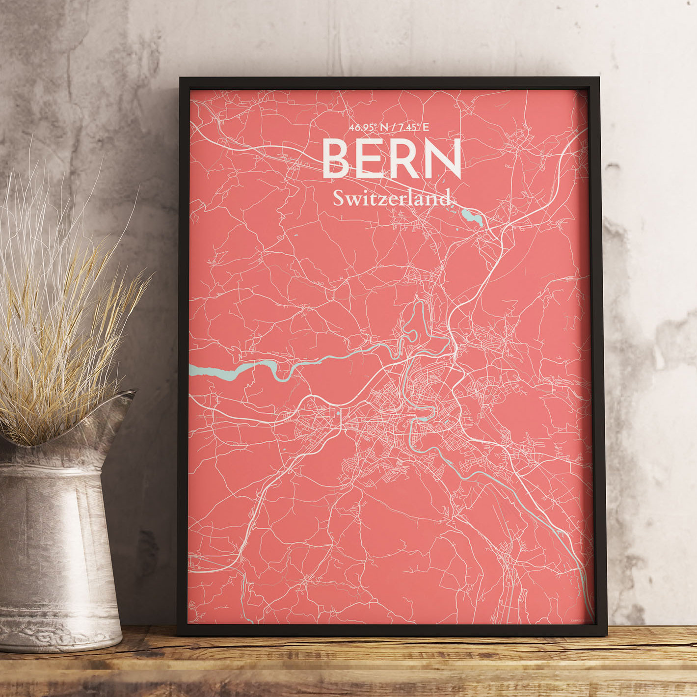Wrought Studio 'Bern City Map' Graphic Art Print Poster in Maritime ...