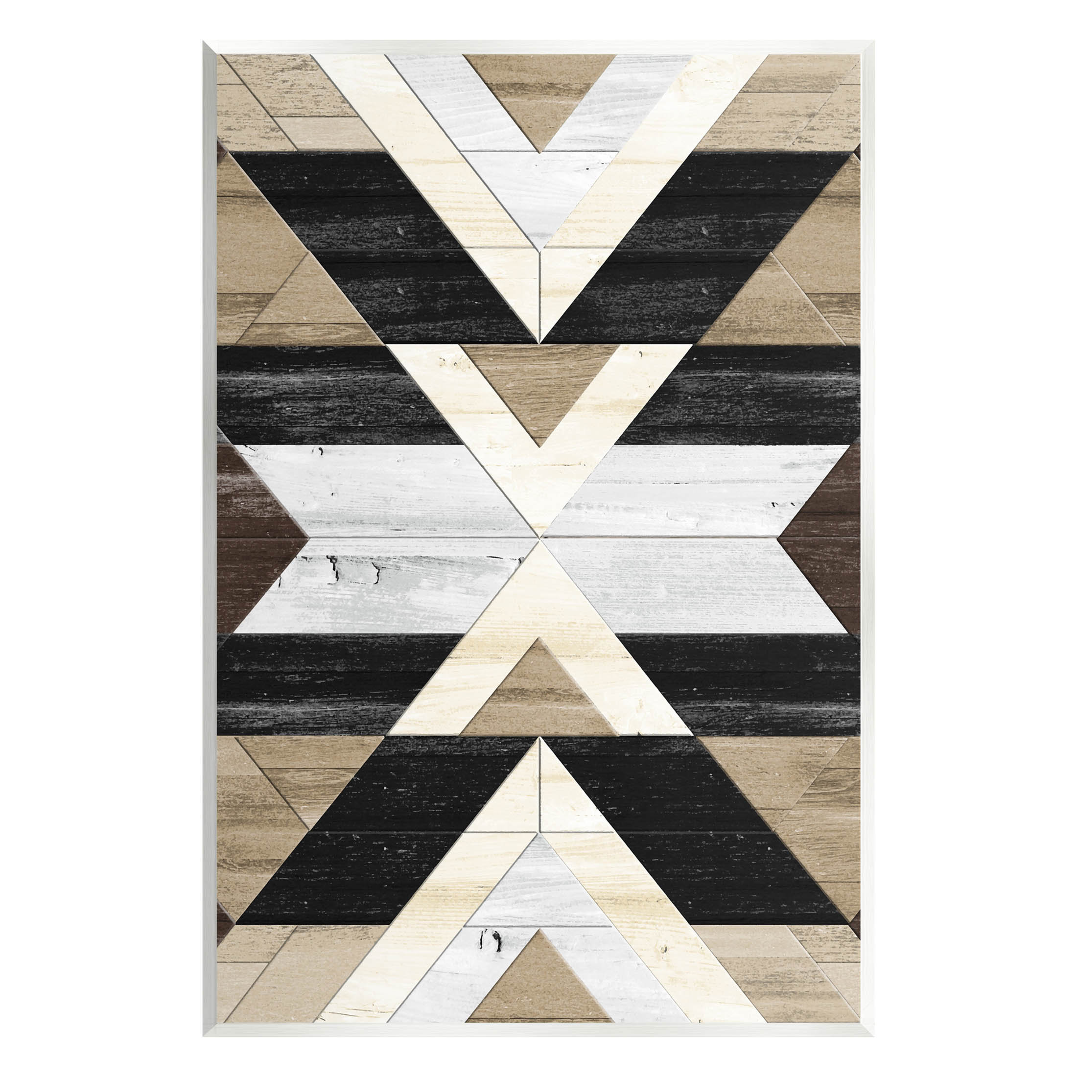 Stupell Industries Rustic Linear Aztec Shapes Giclee Art By Erica ...