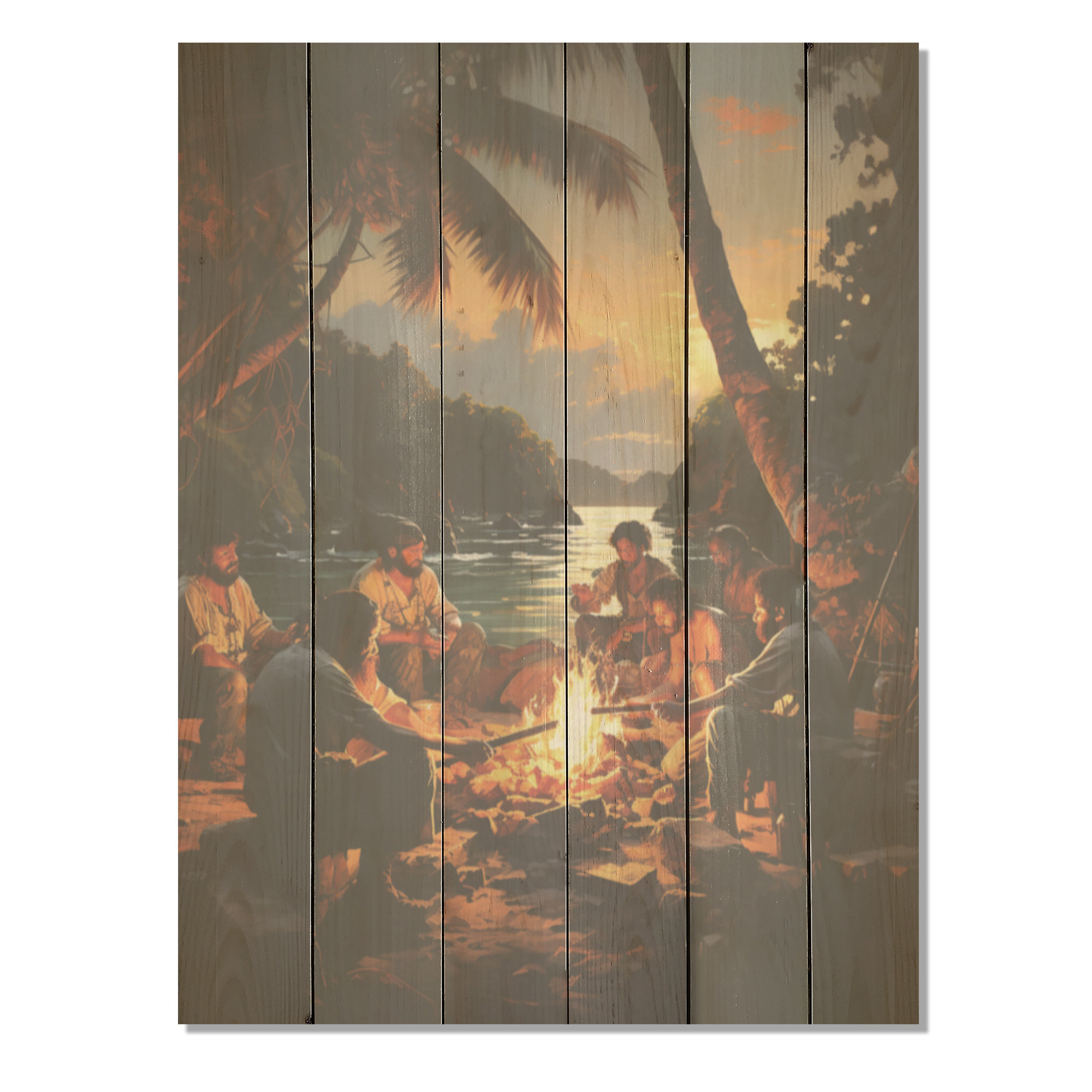 Bay Isle Home™ Sunset Pirates Tropical Cove Haven I - Pirate Wood Art ...