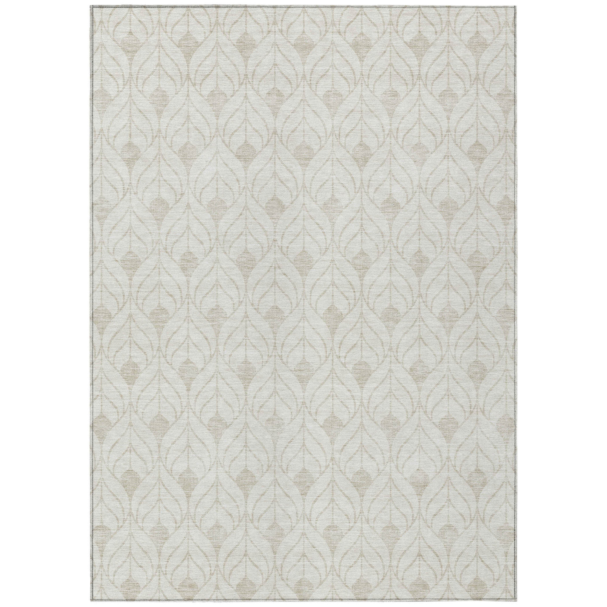HomeRoots 10' X 14' Ivory And Beige Geometric Washable Indoor Outdoor ...
