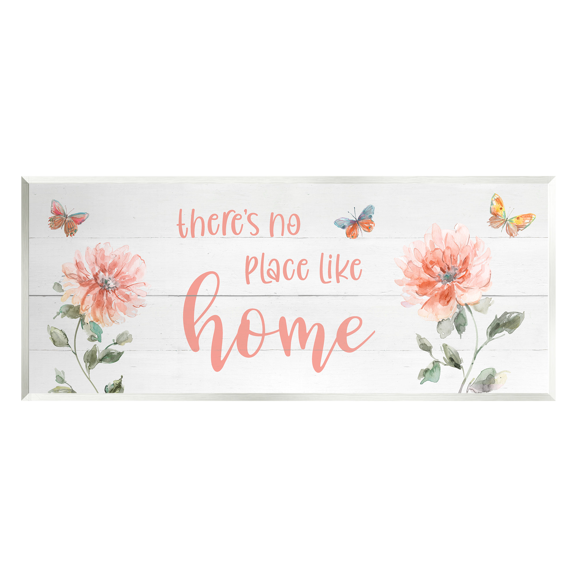 Stupell Industries Floral Pink Home Phrase Wall Plaque Art by Livi Finn ...