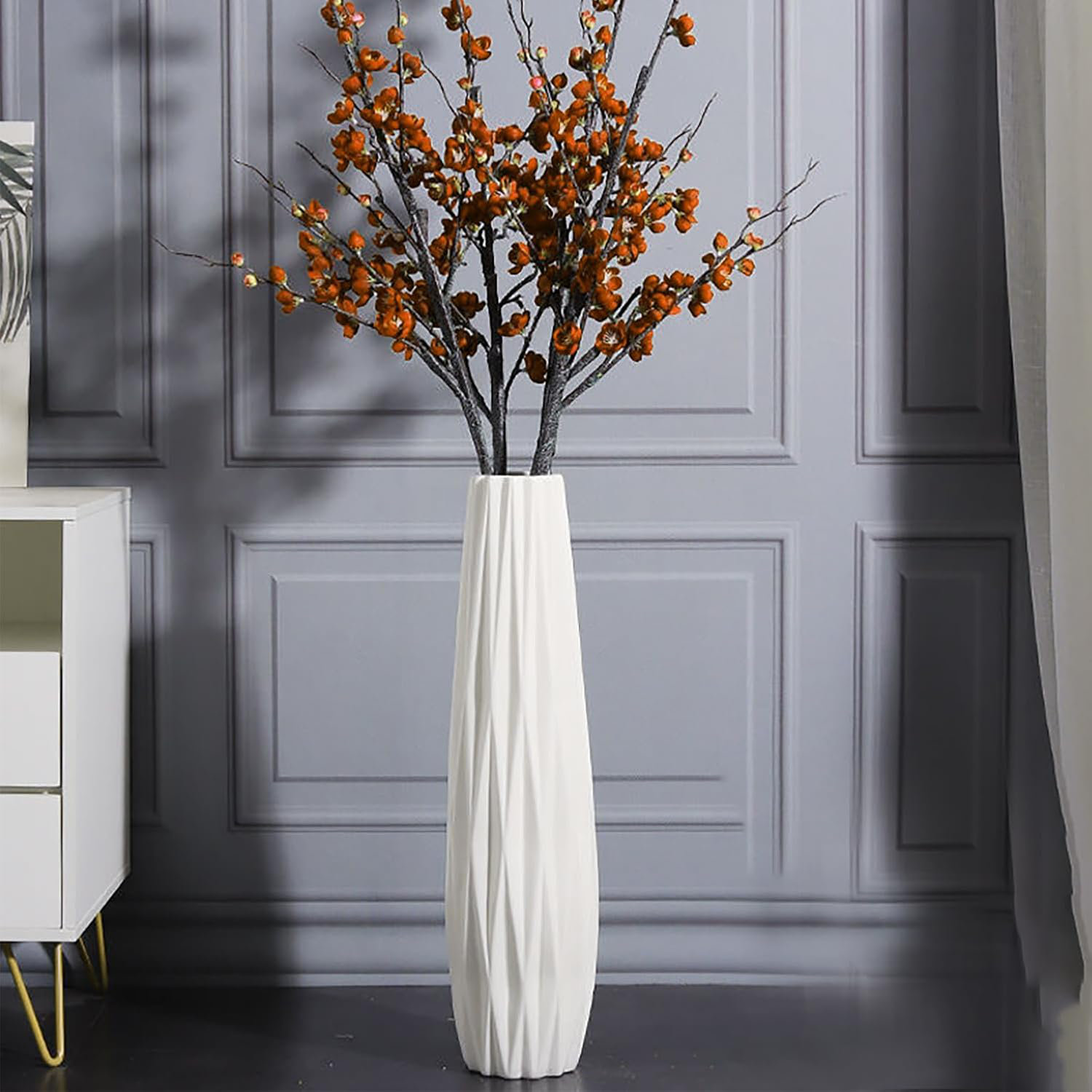 Orren Ellis Modern Ceramic Floor Vase For Home Decor - 28 Inch Tall ...