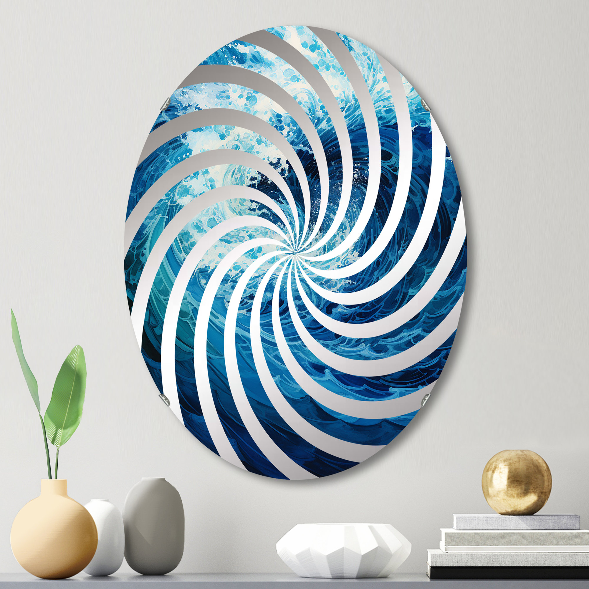 East Urban Home Tidal Twist Wave Vortex - Vortex Decorative Mirror ...
