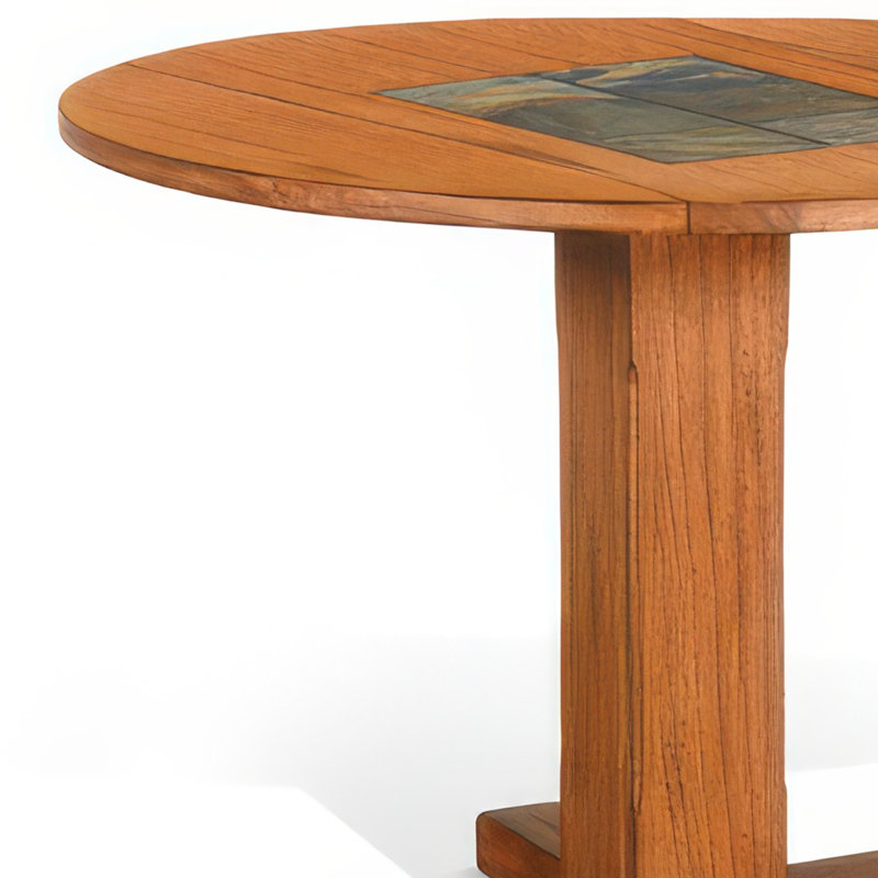 Benjara Marv Dining Table w 2 Drop Leaves, 40 Inch Round Top, Brown ...