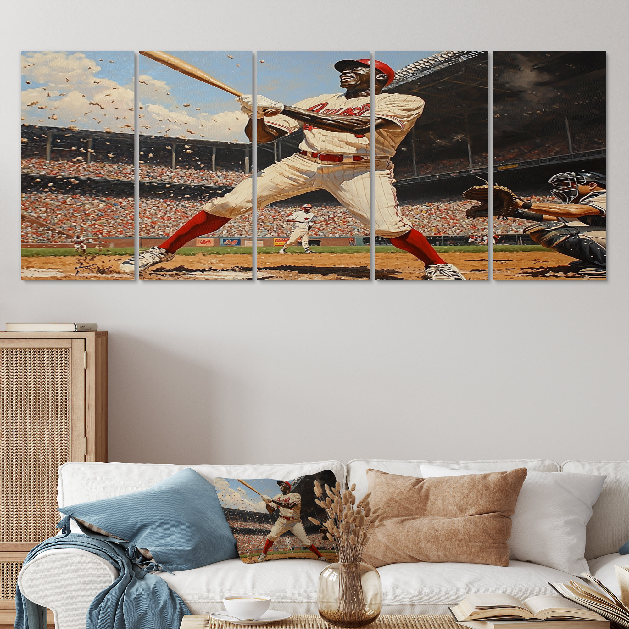 Lark Manor™ Baseball Player Hitting A Home Run - Sport Baseball Wall ...