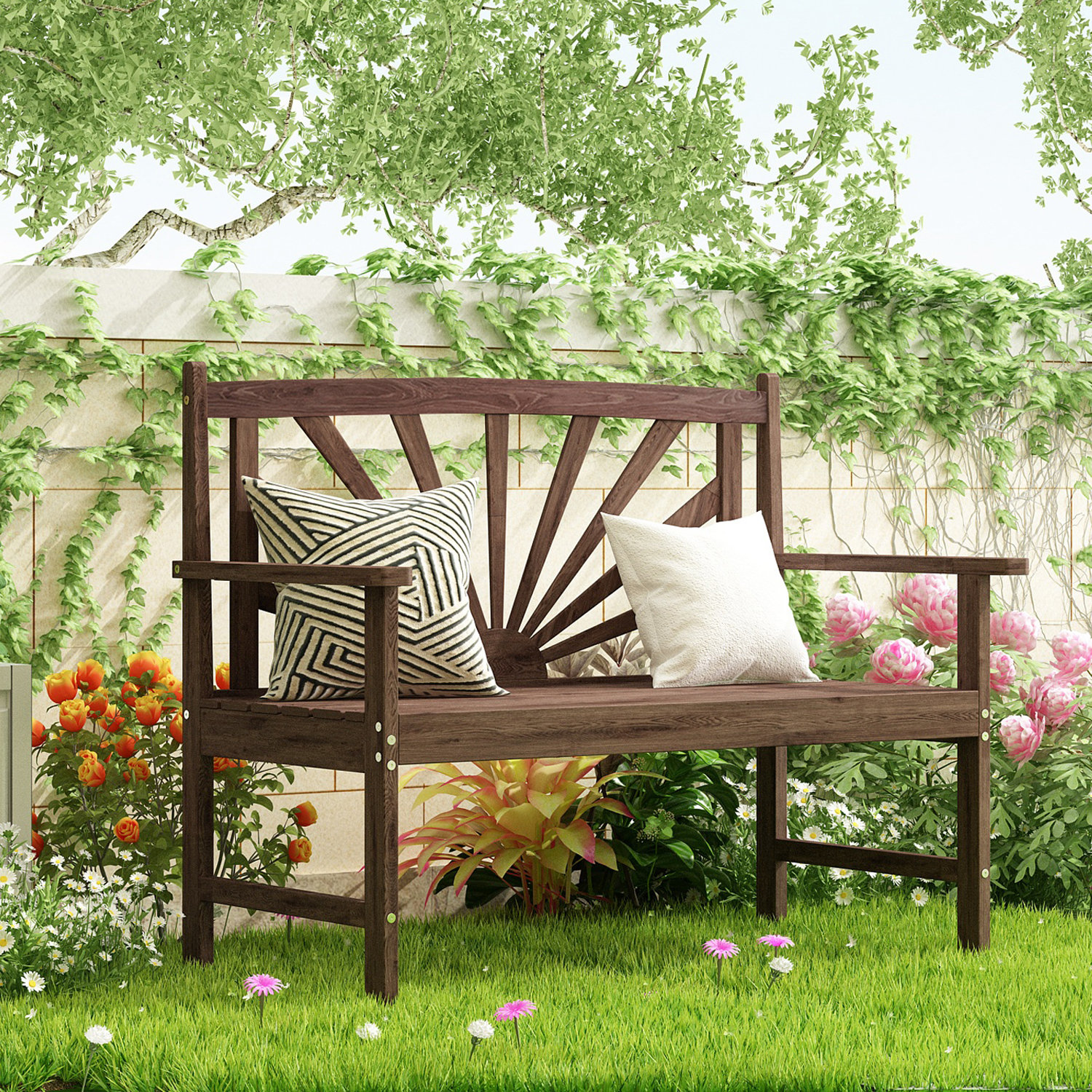 Wildon Home® Woodworth Wooden Garden Bench & Reviews | Wayfair