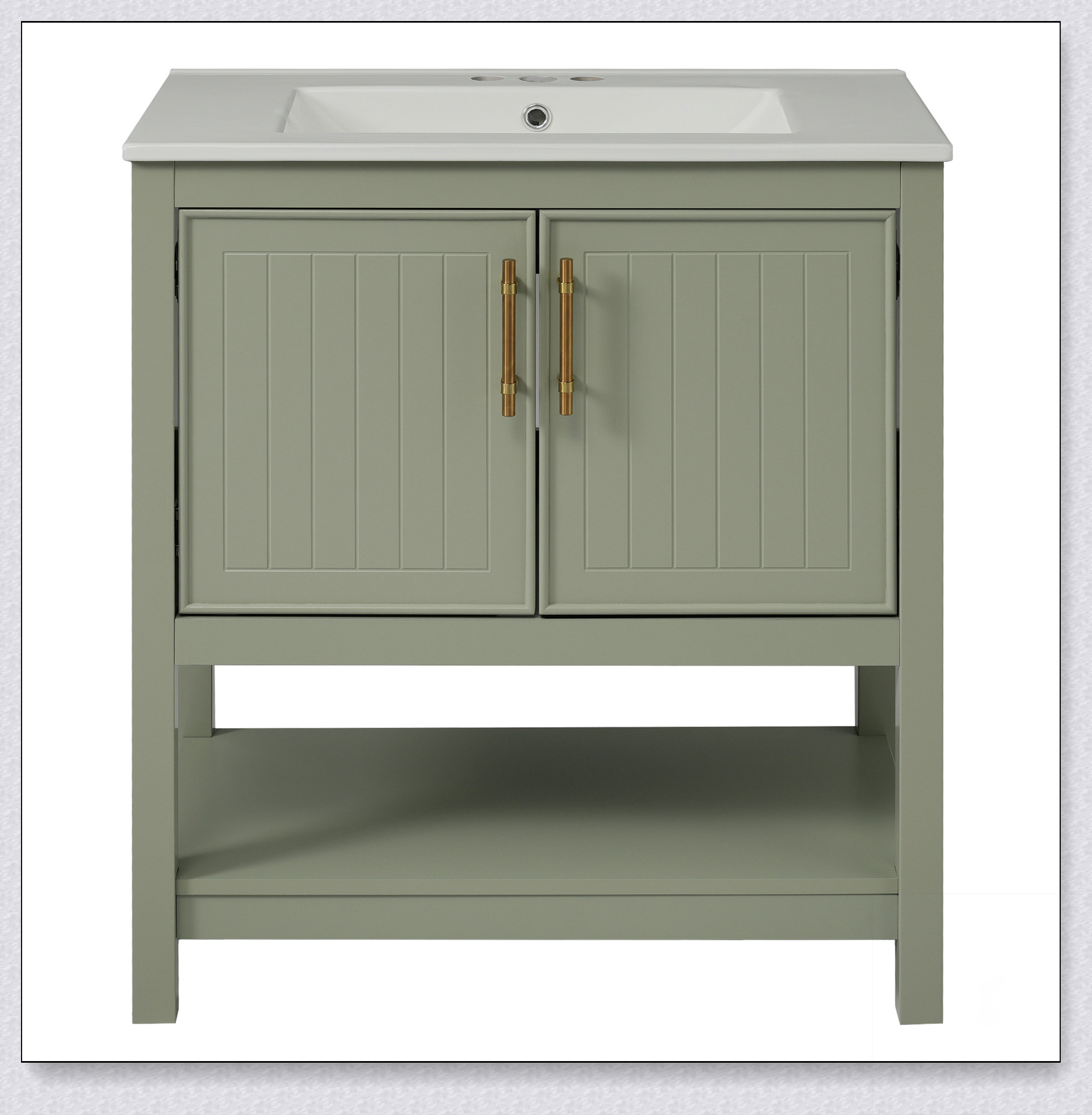 Winston Porter Bathroom Vanity with Ceramic Sink And Versatile Storage ...