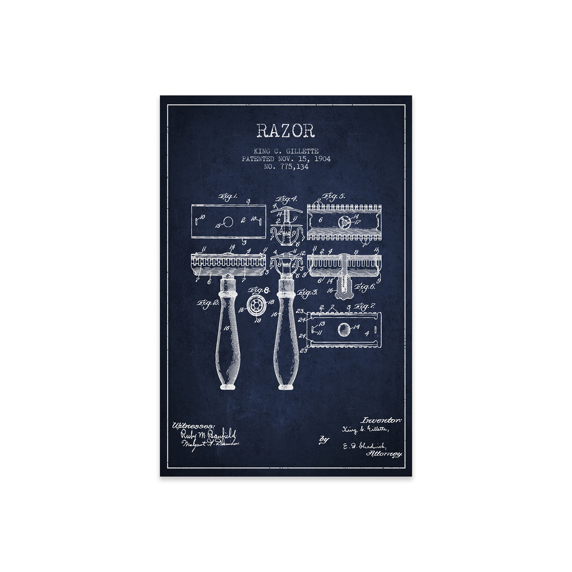 Williston Forge " Razor Patent Blueprint " by Aged Pixel | Wayfair