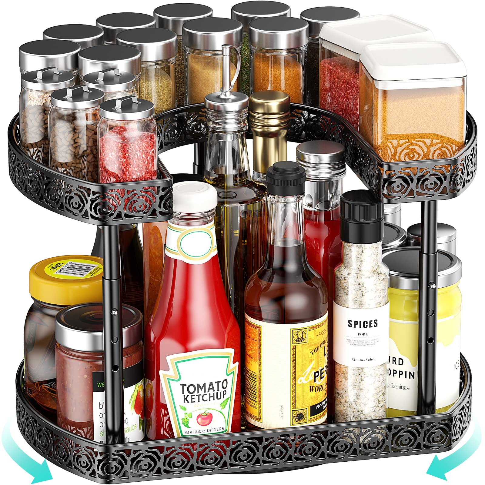Red Barrel Studio® Free-Standing Spice Rack with Adjustable Racks | Wayfair