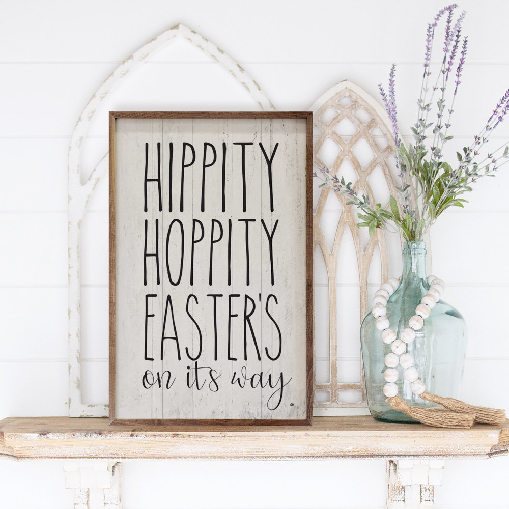 The Holiday Aisle® Hippity Hoppity Easter's On Its Way Bunny Whitewash ...