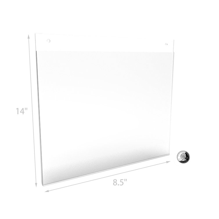 FixtureDisplays 14 x 8.5" Wall Mount Sign Holder Clear Acrylic Picture ...