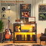 Wrought Studio 58" Tall Record Player Stand With Led Lights And Guitar ...