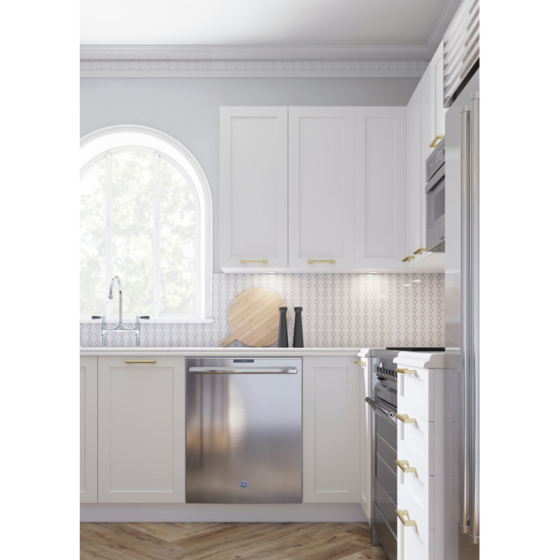 Cambridge White Shaker Slab Style Scribe Molding Kitchen Cabinet Filler ...