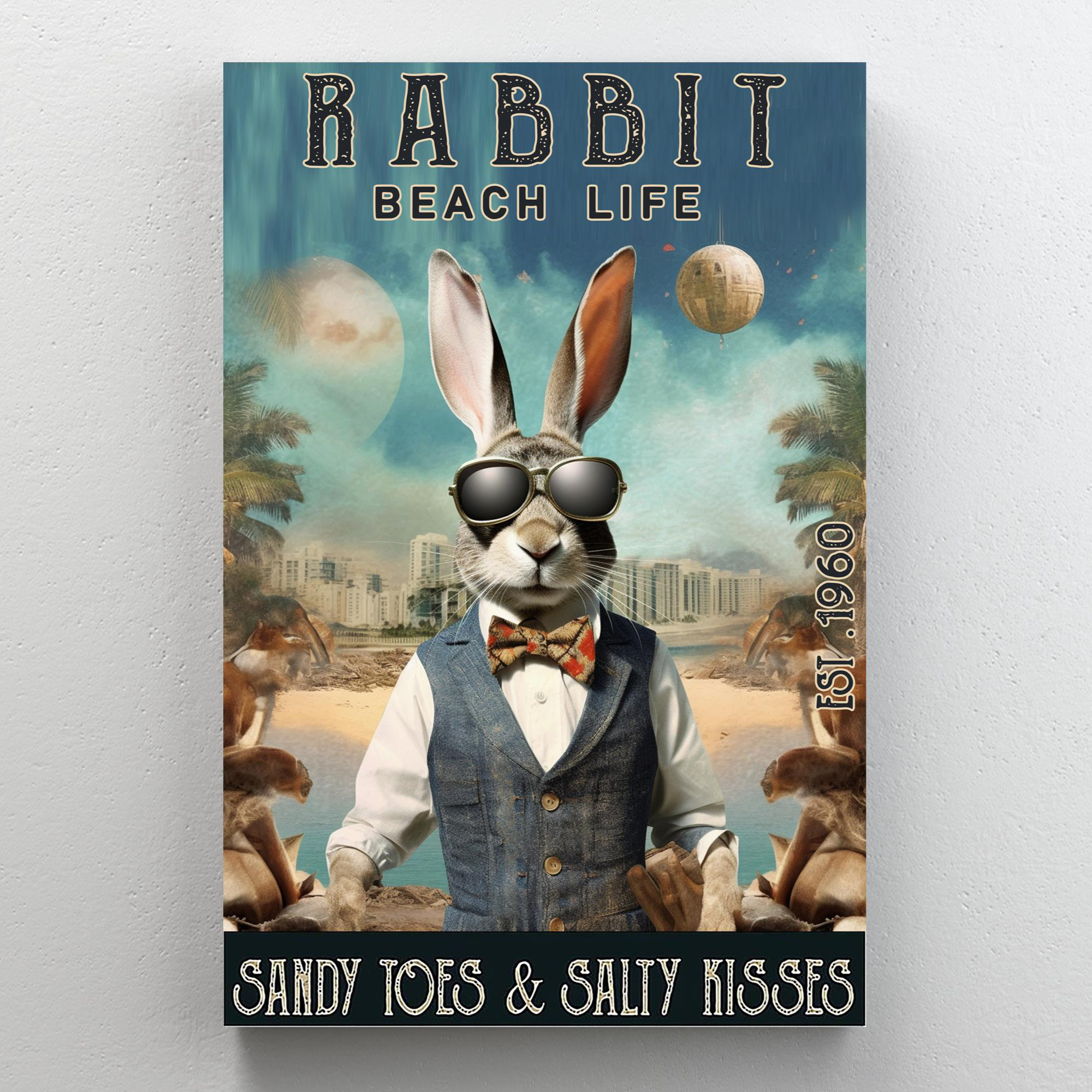 Trinx Rabbit Beach Life - 1 Piece Rectangle Graphic Art Print On ...