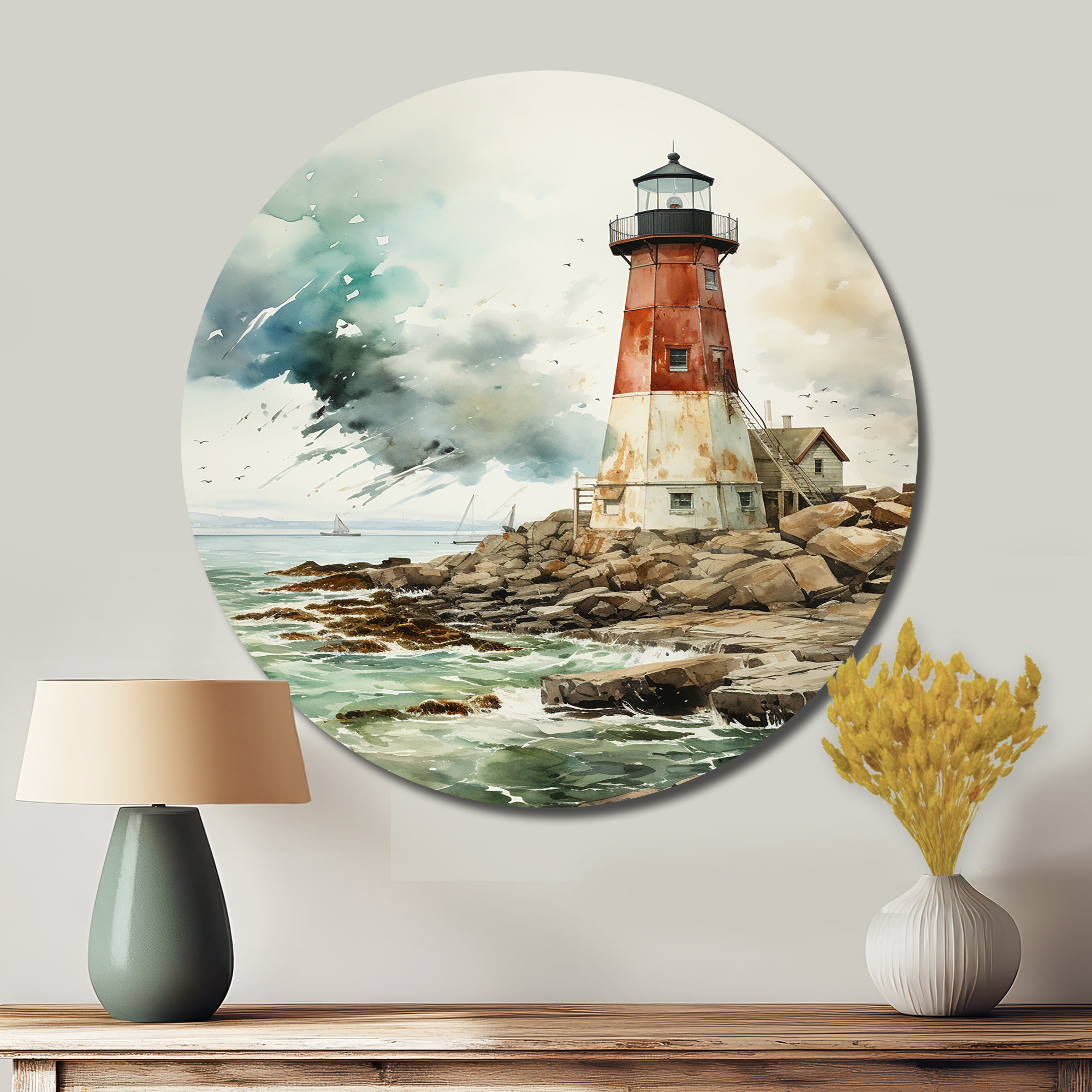 East Urban Home Vintage Lighthouses Guiding Light V - Architecture ...