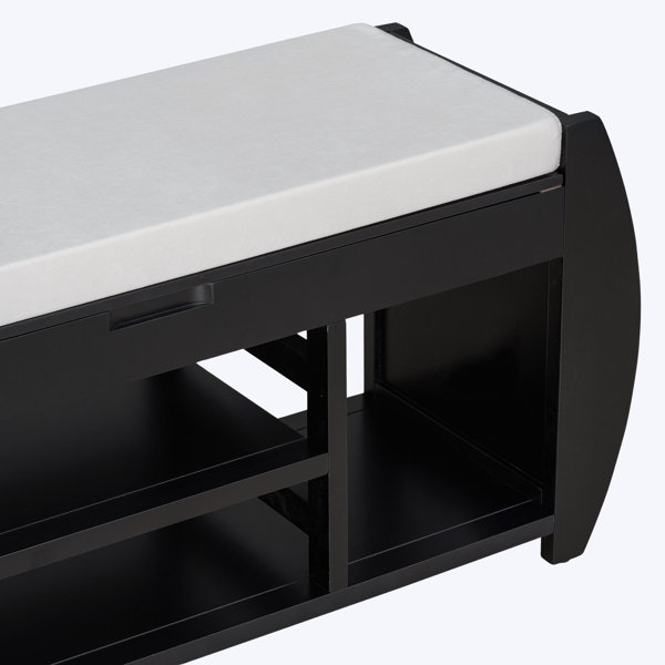 Red Barrel Studio® 3-In-1 Shoe Storage Bench, Mid-Century Upholstered ...