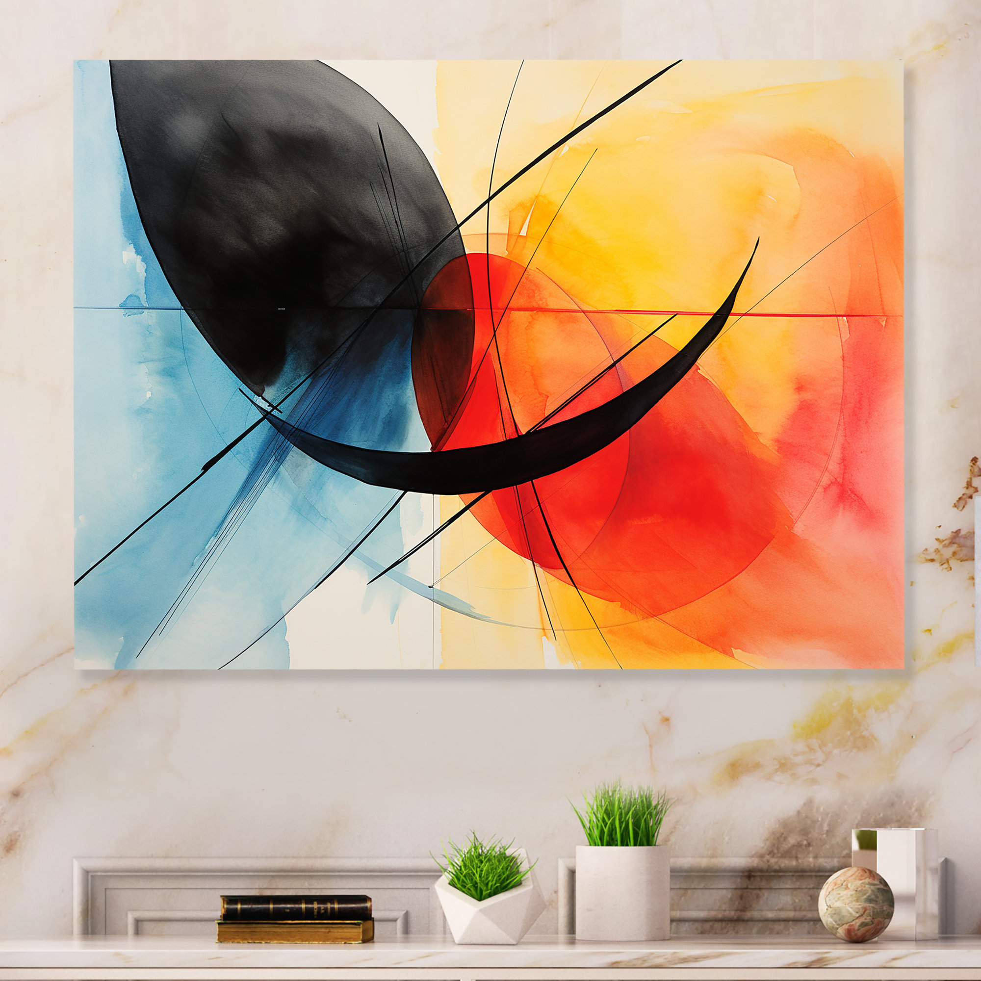 Winston Porter Geometric Soft Colors Patterns IV - Geometric Metal Wall ...