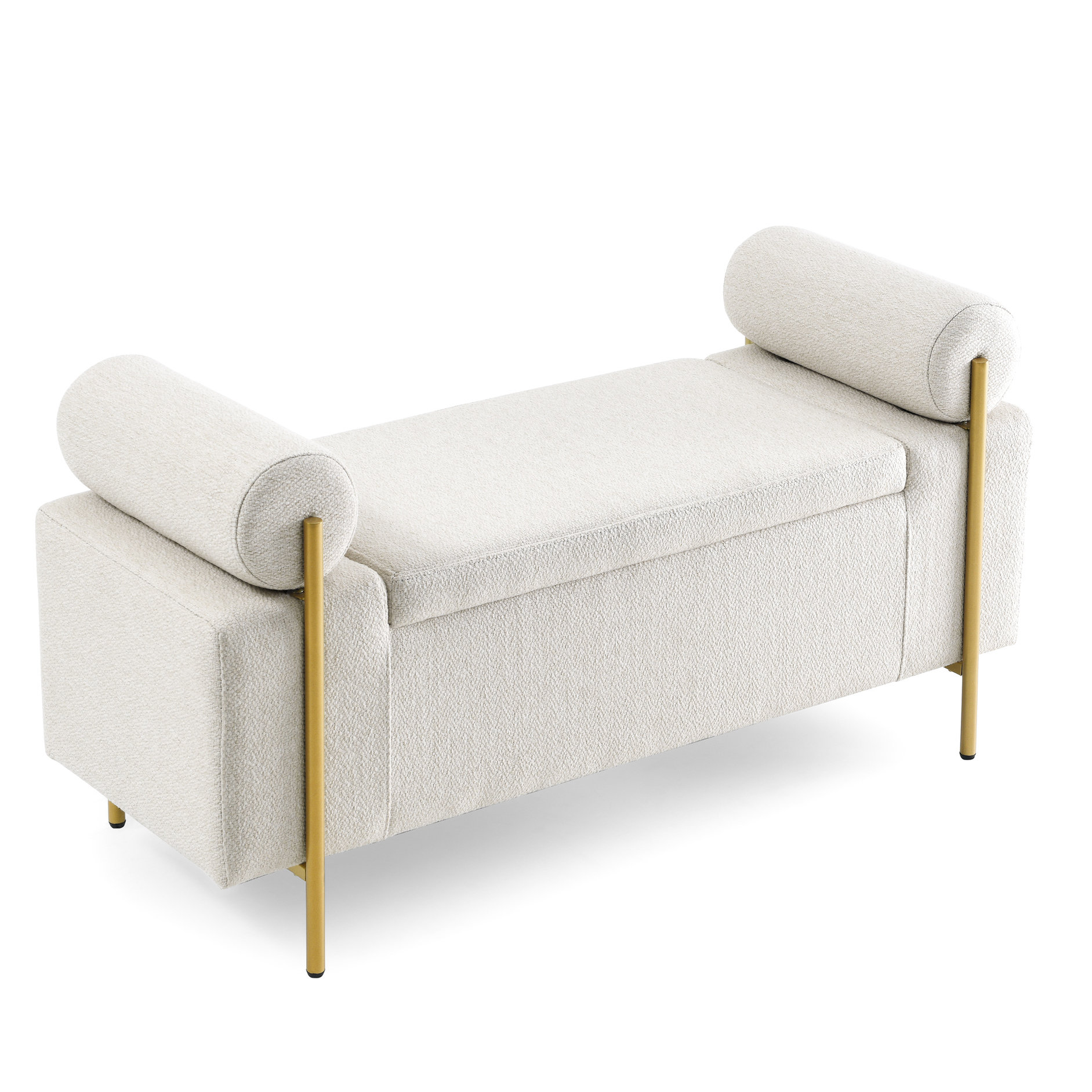 Latitude Run® Comfortable Velvet Bench With Iron Legs For Bedroom ...