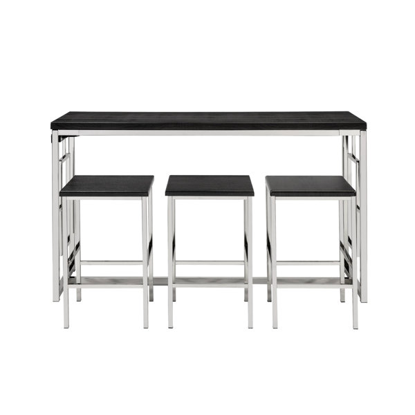 Ivy Bronx Palasz Bar Table + 3 Stools | Wayfair