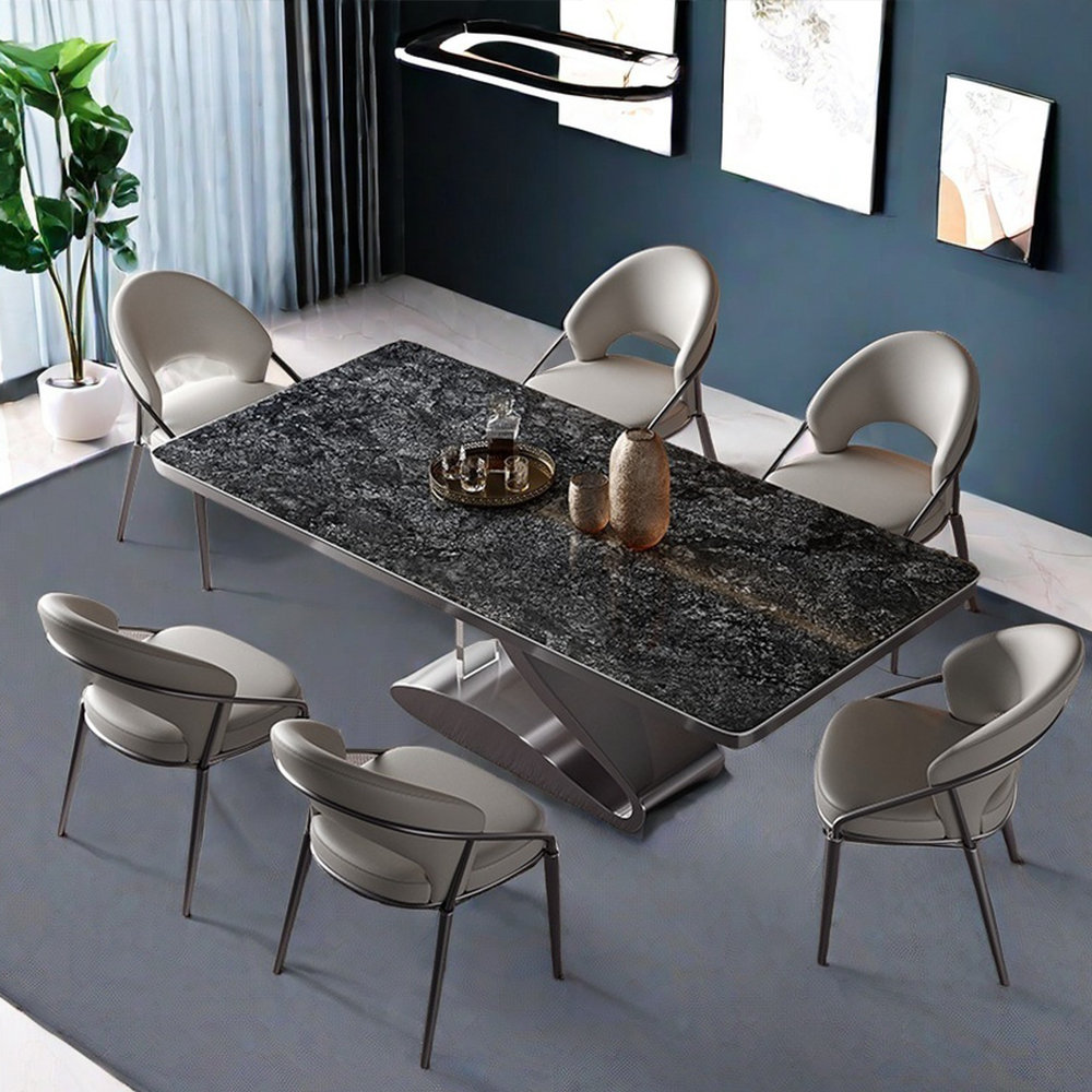 LABAORRY Modern simple rectangular home dining table sets | Wayfair