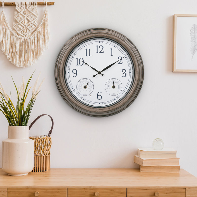 Winston Porter Getulio 15.5" Outdoor Lighted Quartz Clock | Wayfair