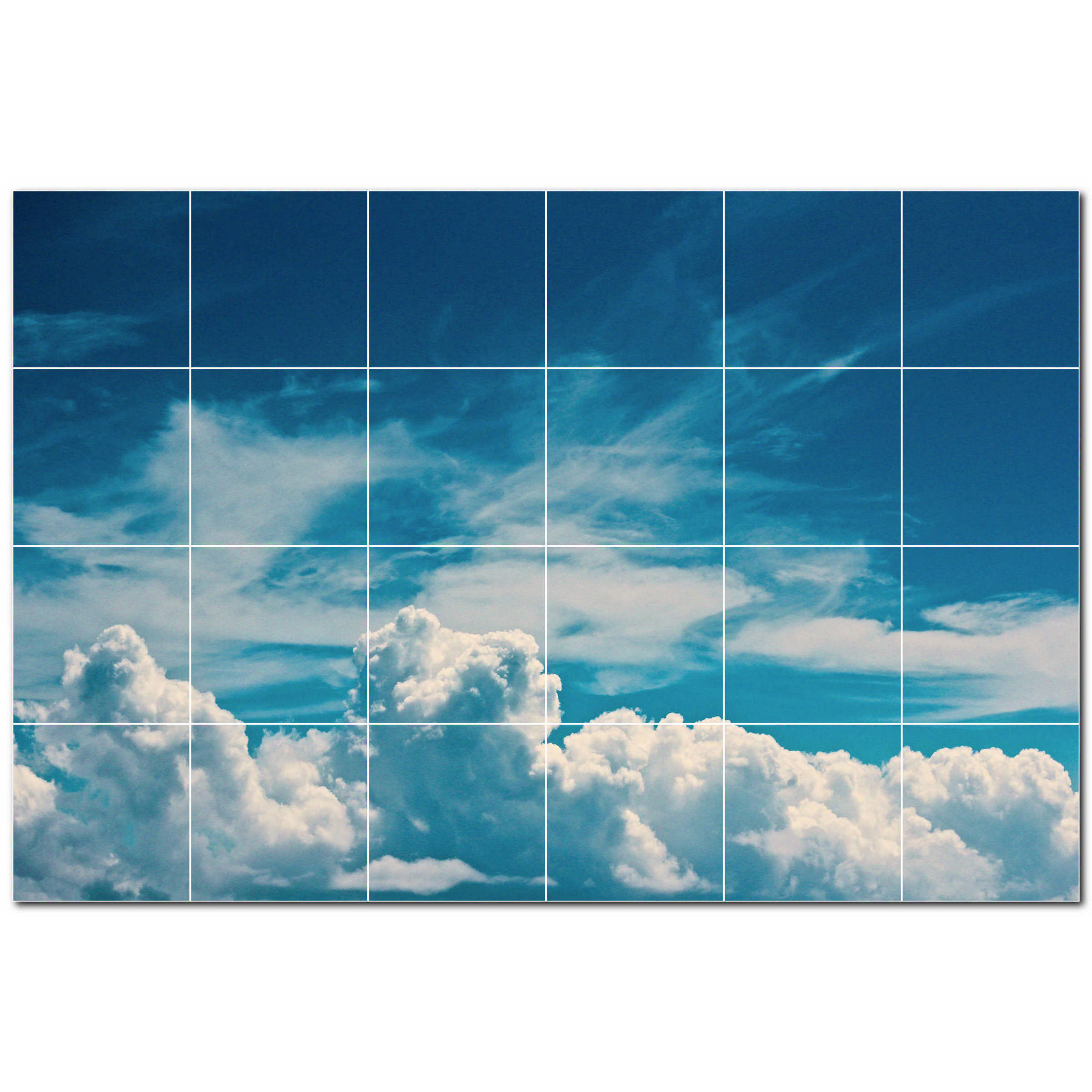 Picture-Tiles.com 48" x 32" Ceramic Clouds Photo Decorative Mural Tile PT500384: 8" x 8" (Set of ...